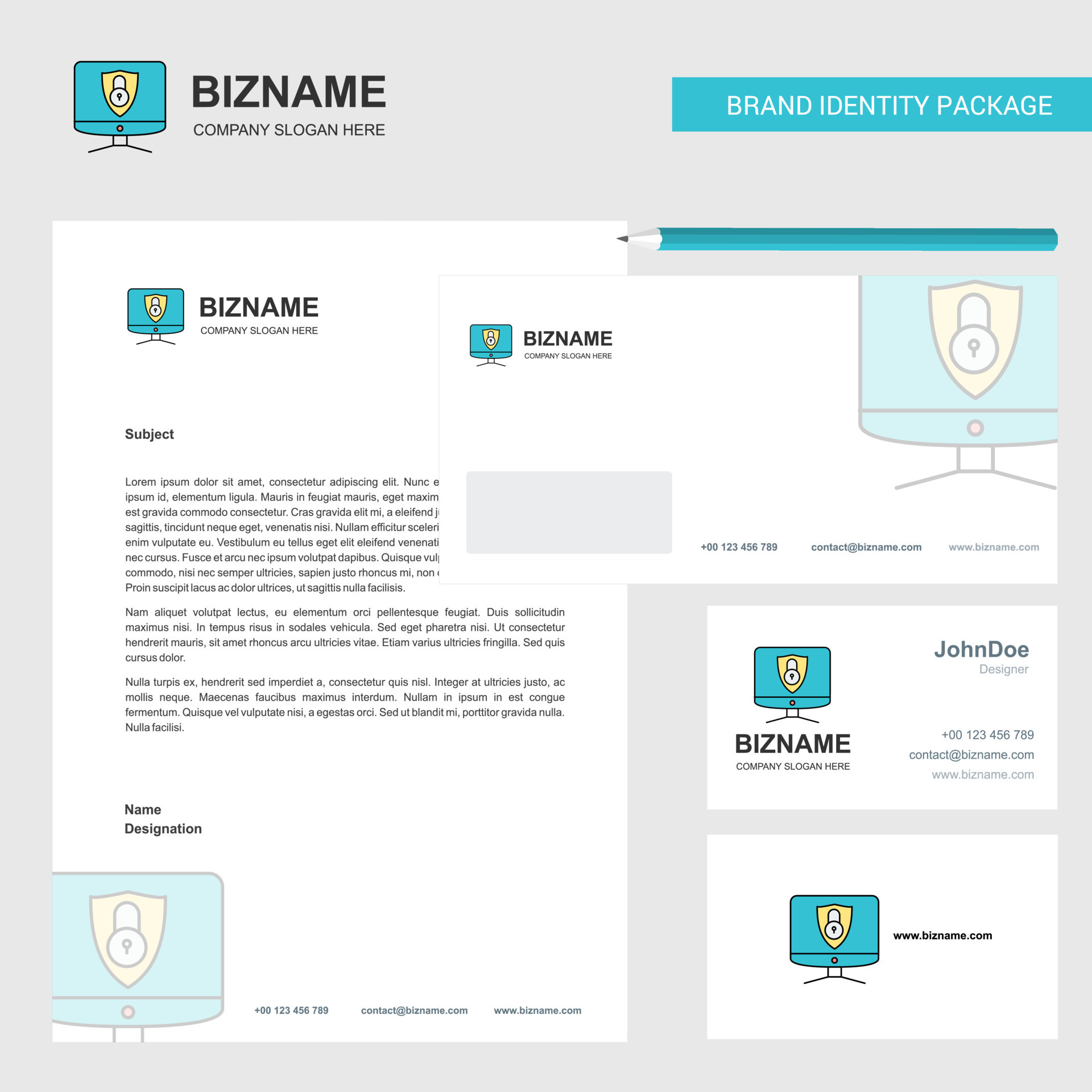 Computer protected Business Letterhead Envelope and visiting Card ... Computer protected Business Letterhead Envelope and visiting Card ...