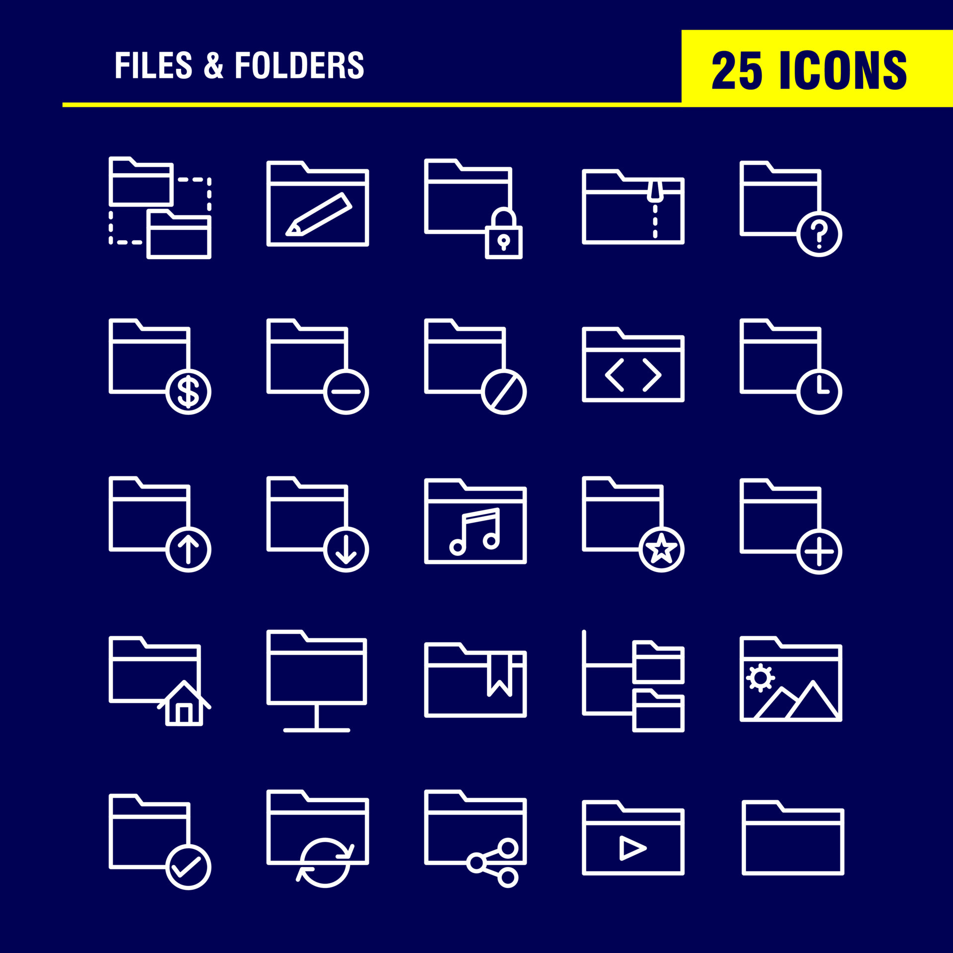 Files And Folders Line Icon Pack For Designers And Developers Icons Of Connect Folder Network ...