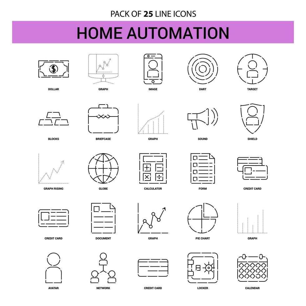 Home Automation Line Icon Set 25 Dashed Outline Style 14247580 Vector ... Home Automation Line Icon Set 25 Dashed Outline Style 14247580 Vector ...