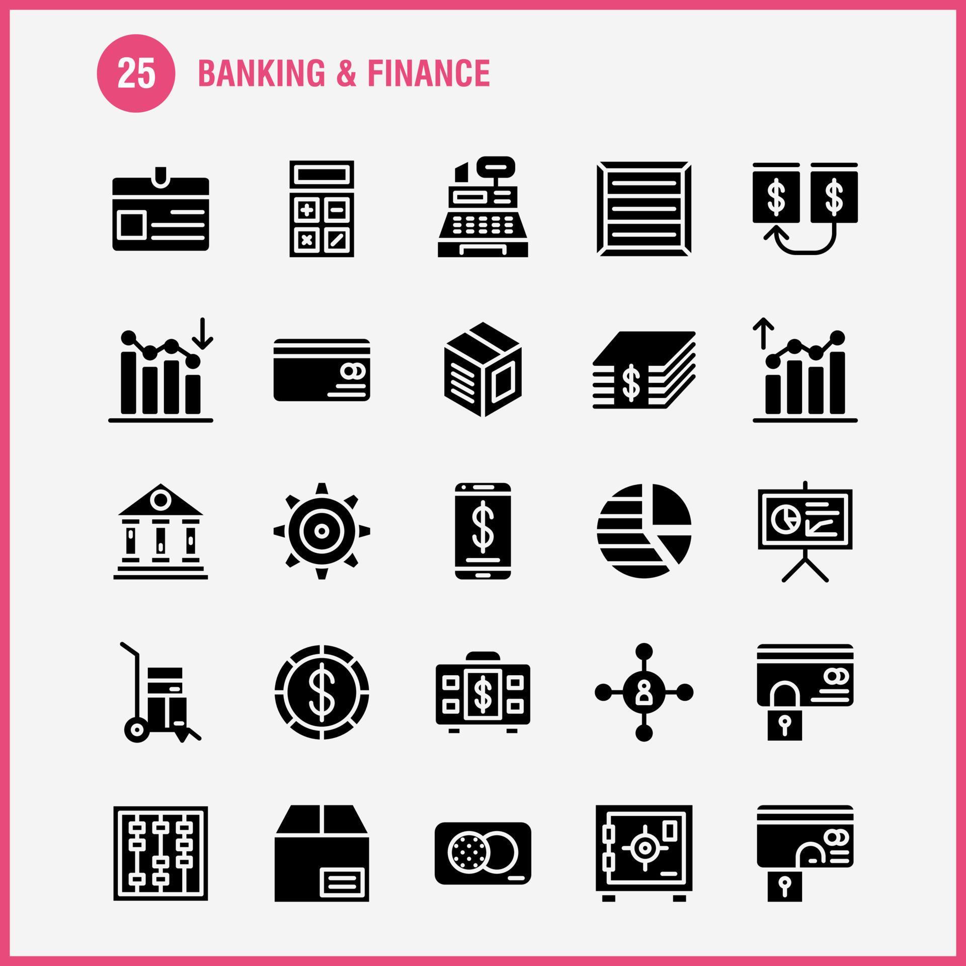 Banking Solid Glyph Icon Pack For Designers And Developers Icons Of Analysis Financial Graph ...