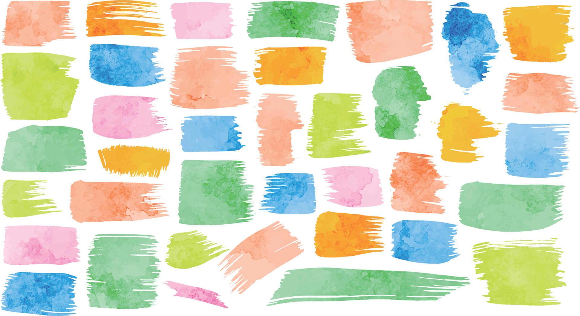 set of vector hand drawn watercolor strokes 14268582 Vector Art at Vecteezy