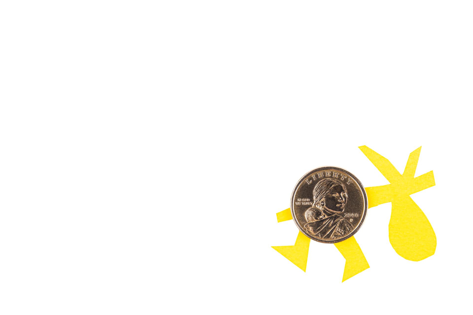 Coin One US Dollar Goes Carries A Burden A Bag For Things Gifts A coin-one-us-dollar-goes-carries-a-burden-a-bag-for-things-gifts-a