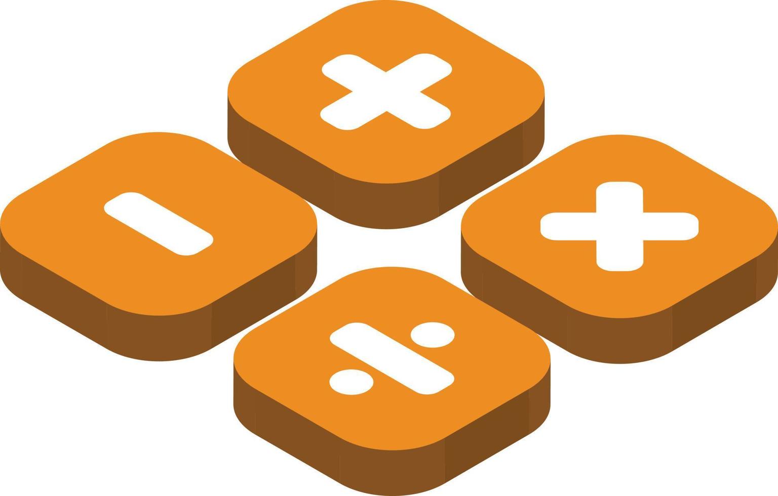 Plus minus multiply divide button illustration in 3D isometric style ...