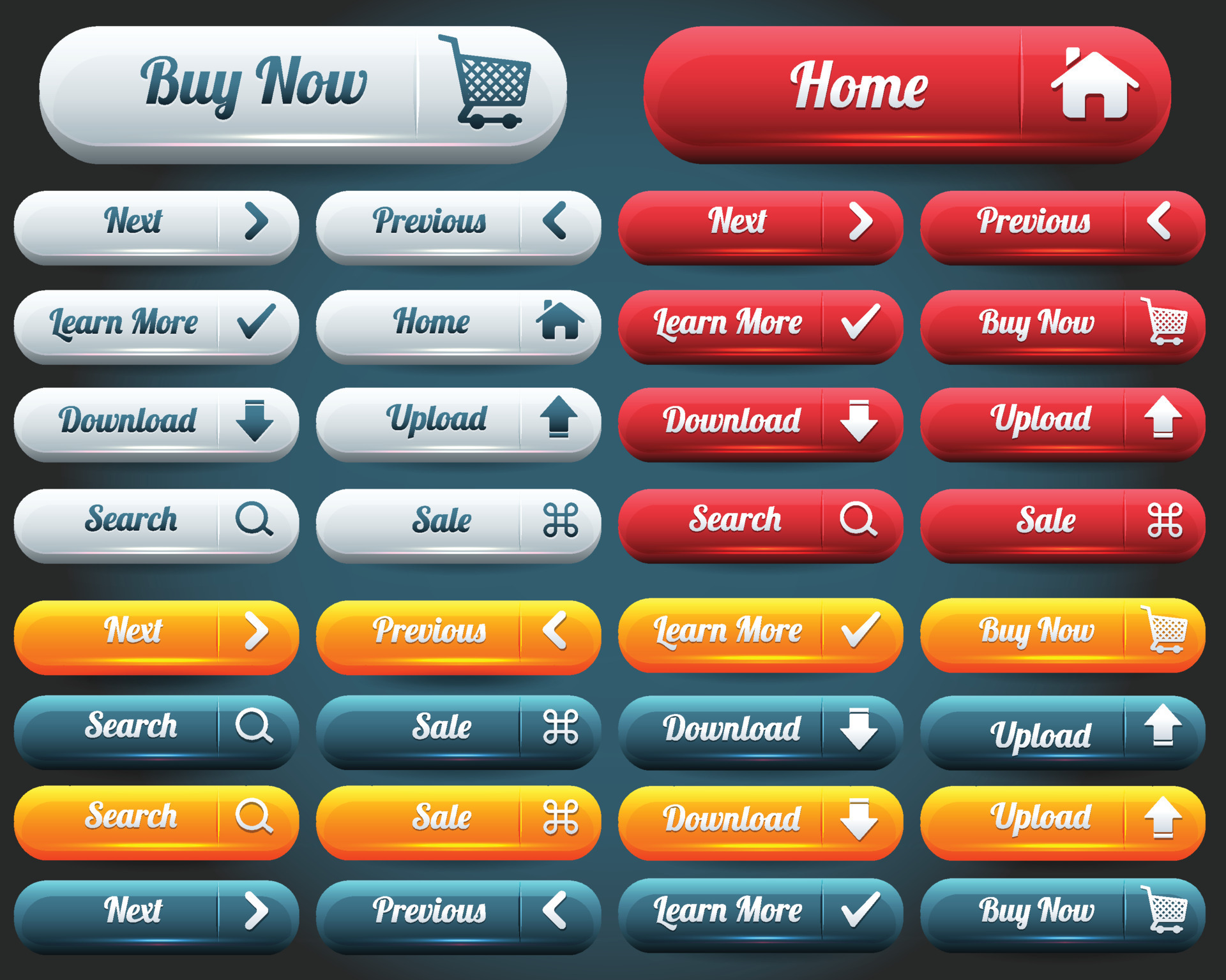 Web Elements Vector Button Set 14274370 Vector Art at Vecteezy