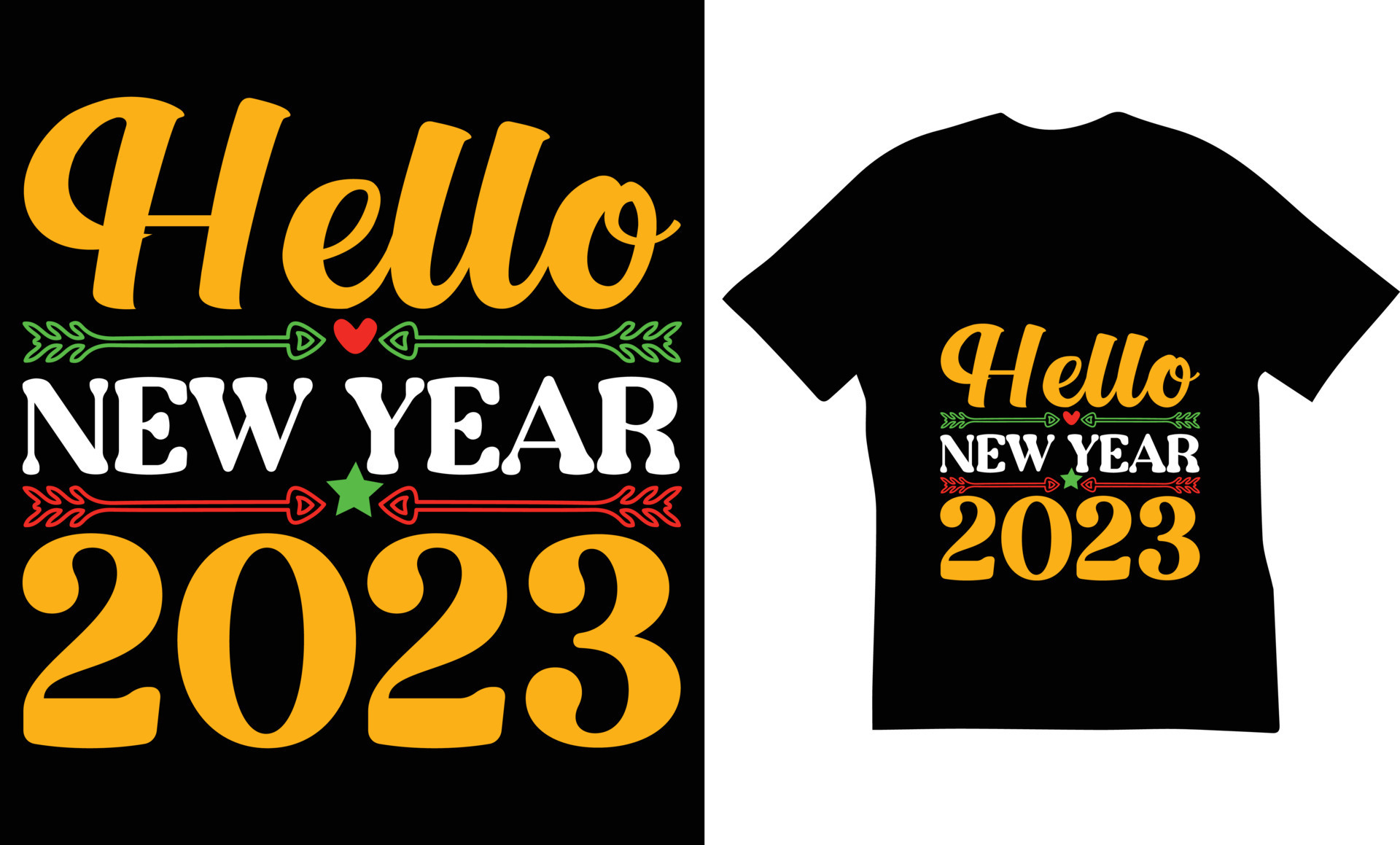 Happy New Year T-Shirt Design. 14274464 Vector Art at Vecteezy