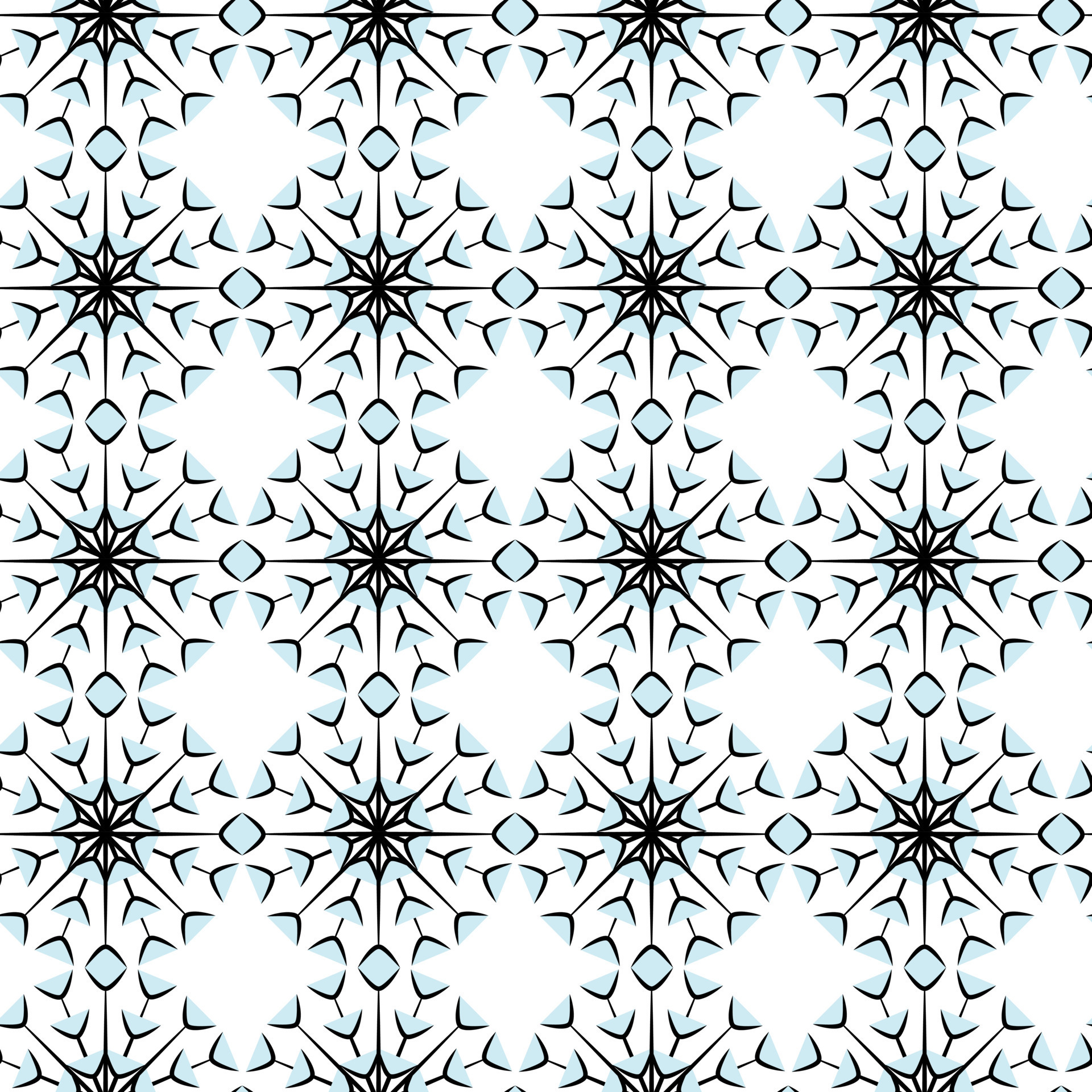 Seamless pattern of openwork snowflakes with blue hues. Vector repeat ...