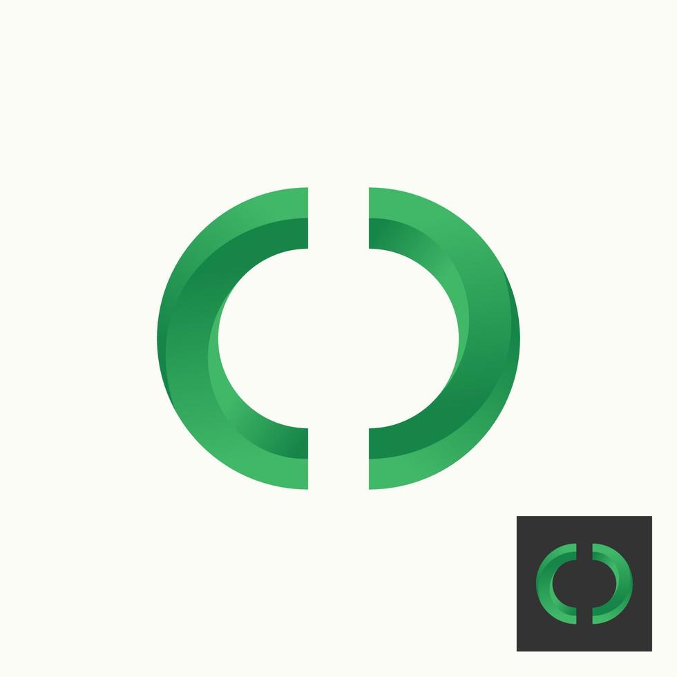 Simple and unique shape brackets mark like letter or word O cut font image graphic icon logo ...