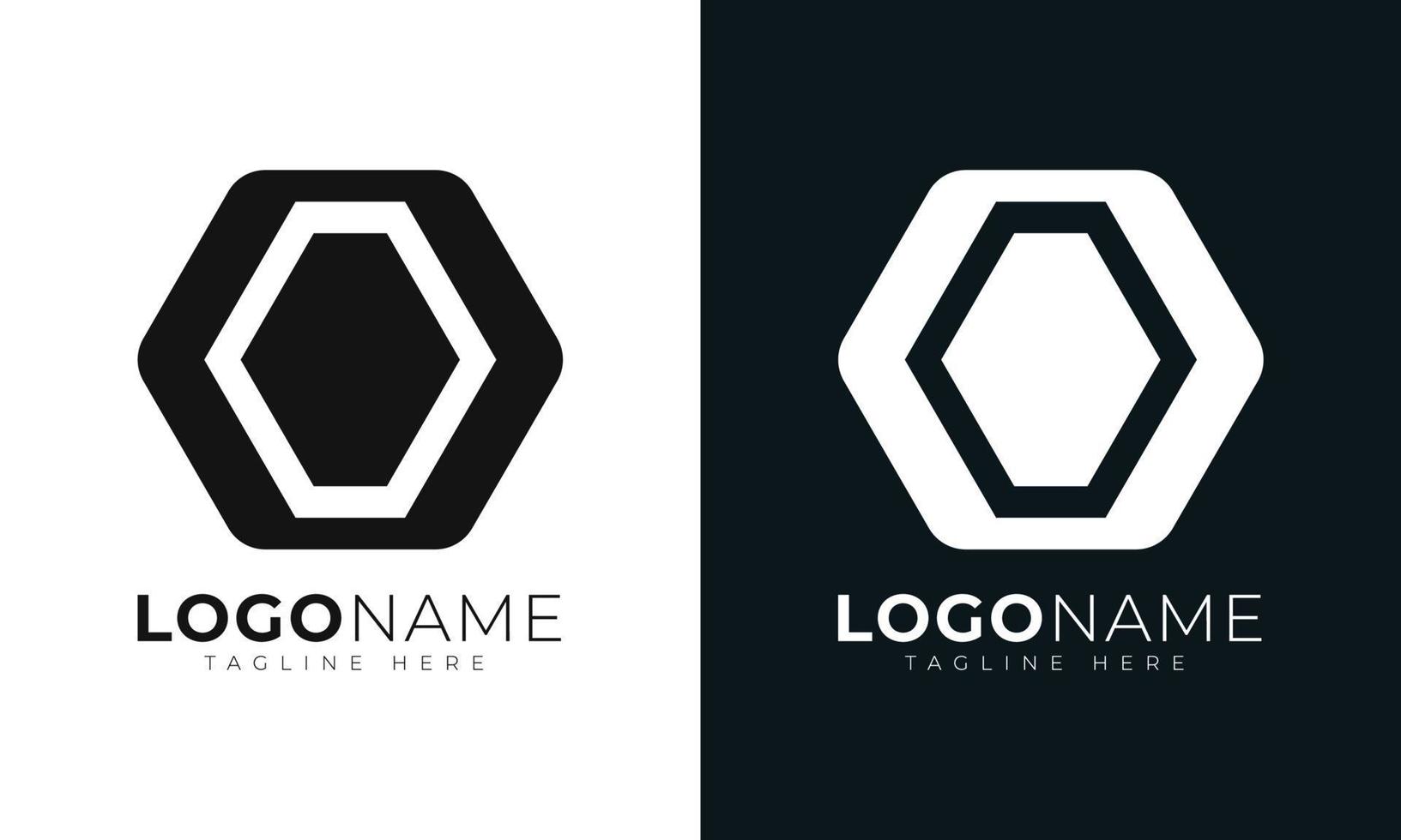 plantilla de diseño de vector de logotipo de letra o inicial. con forma hexagonal. estilo ...