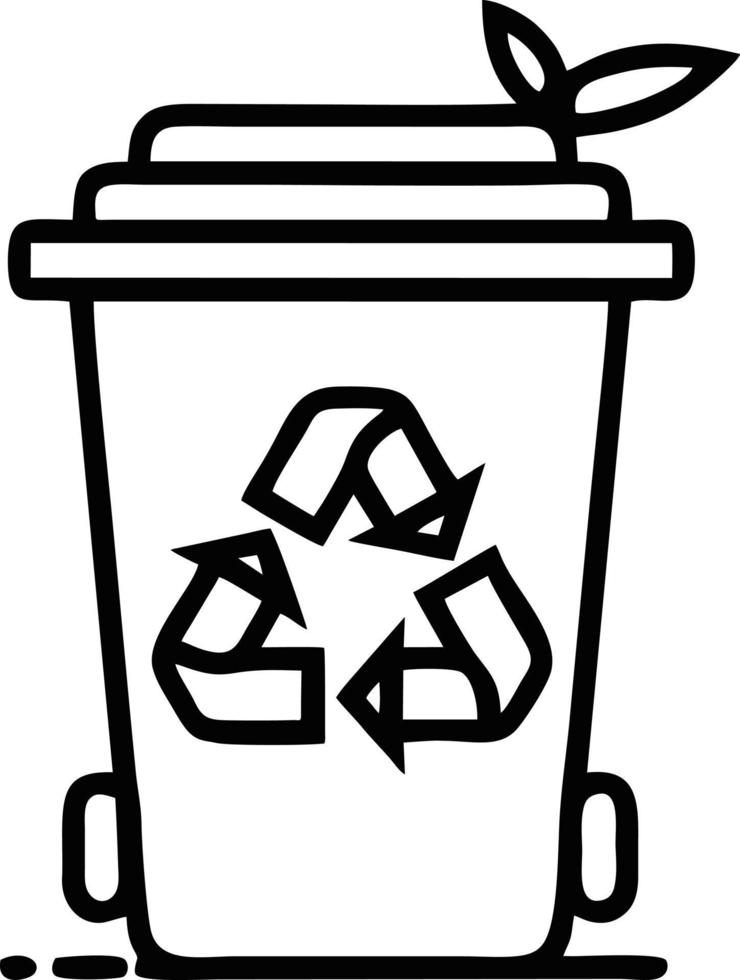 Trash icon. Recycle icon black silhouette. recycle symbol design on Vector illustration 14275850 ...