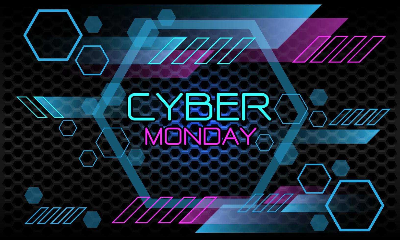 Cyber monday blue pink circuit on dark grey metallic hexagon mesh ... Cyber monday blue pink circuit on dark grey metallic hexagon mesh ...