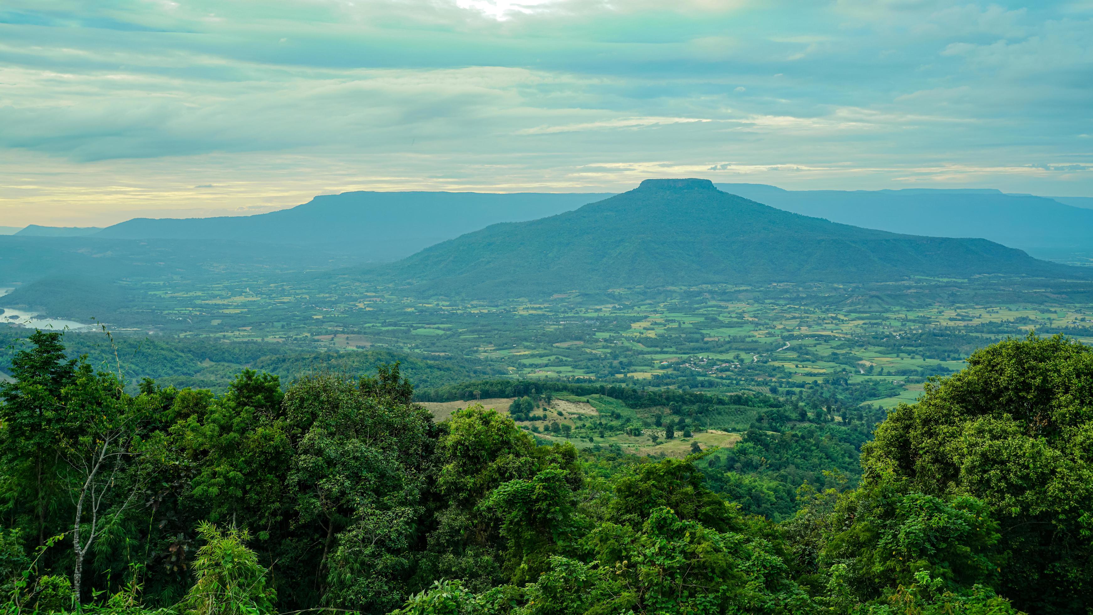 Mount Fuji at sunset, Loei Province, Thailand PHU PA PO is a popular tourist destination because ...