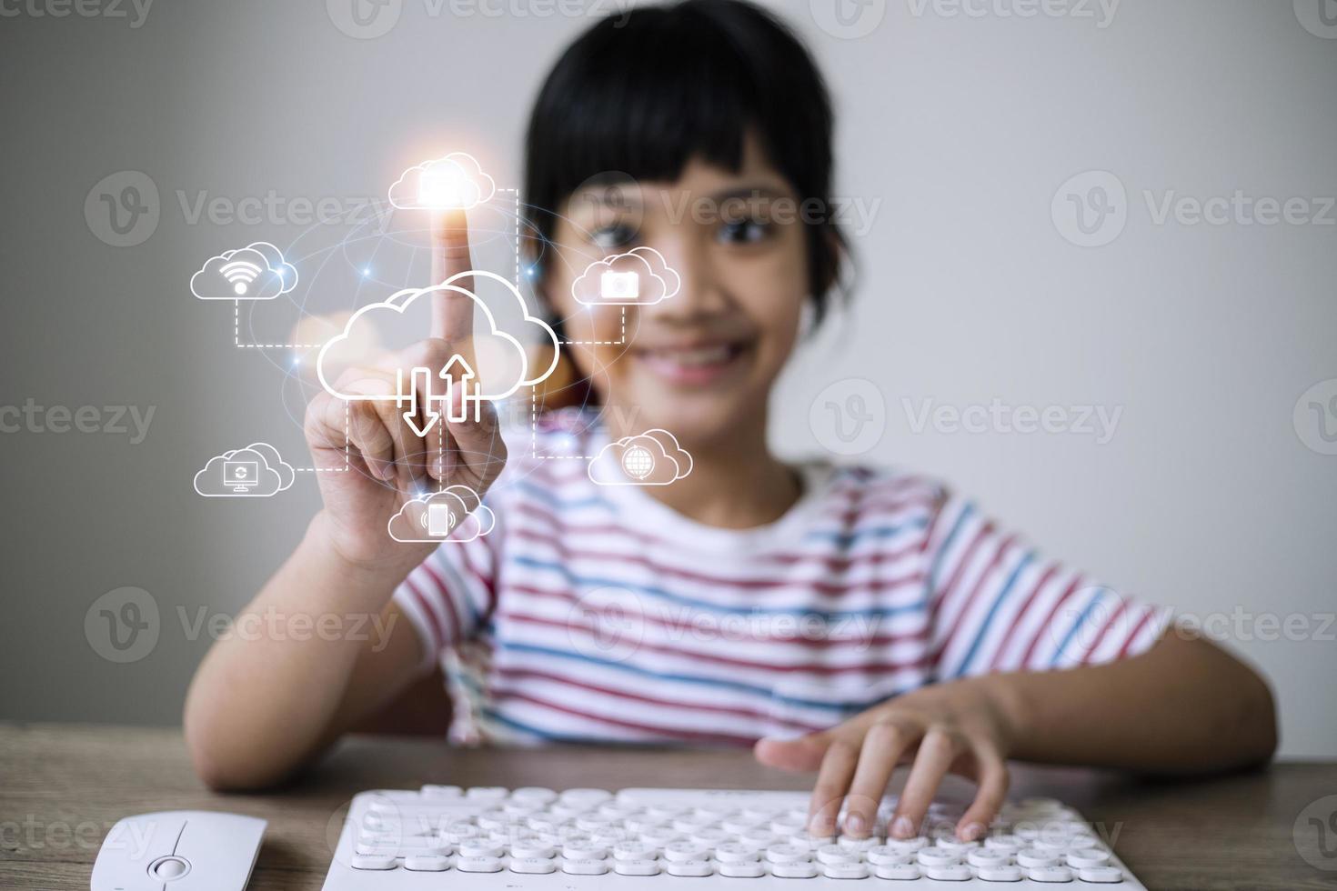 Icon Cloud Computing Network And Icon Connection Data Information
