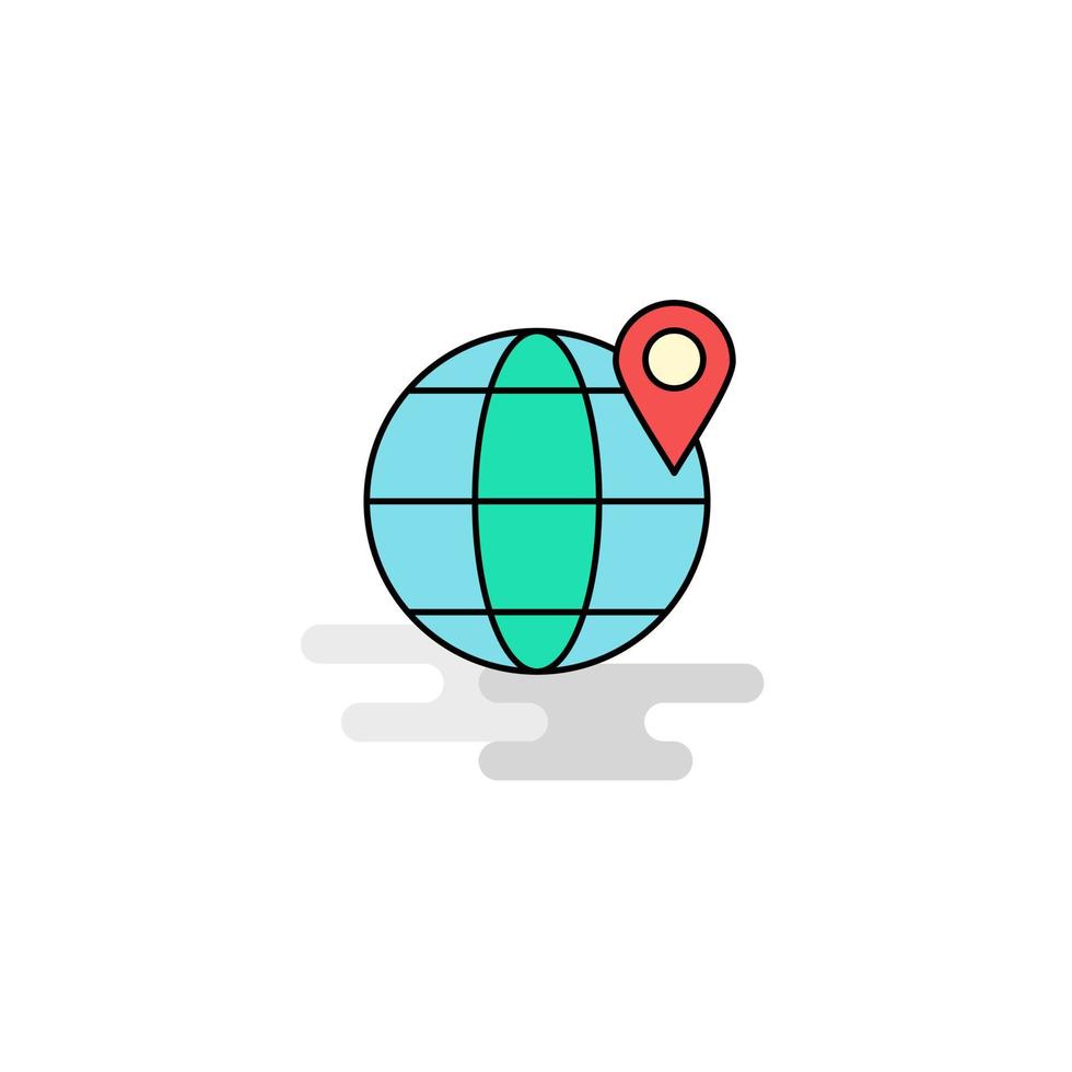 Flat Location on globe Icon Vector 14281254 Vector Art at Vecteezy