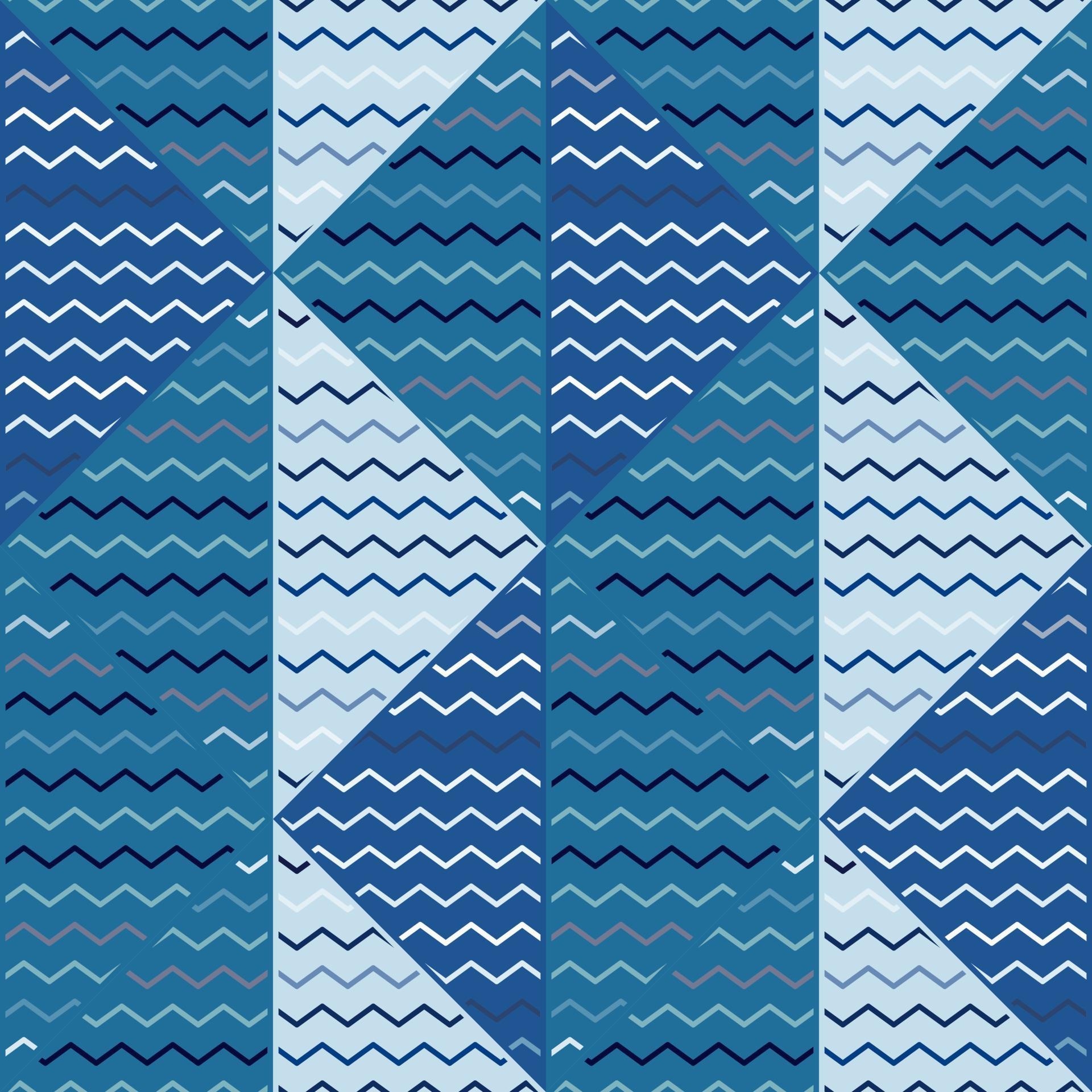 Hand Drawn Wavy Seamless Pattern Abstract Zig Zag Lines Mosaic