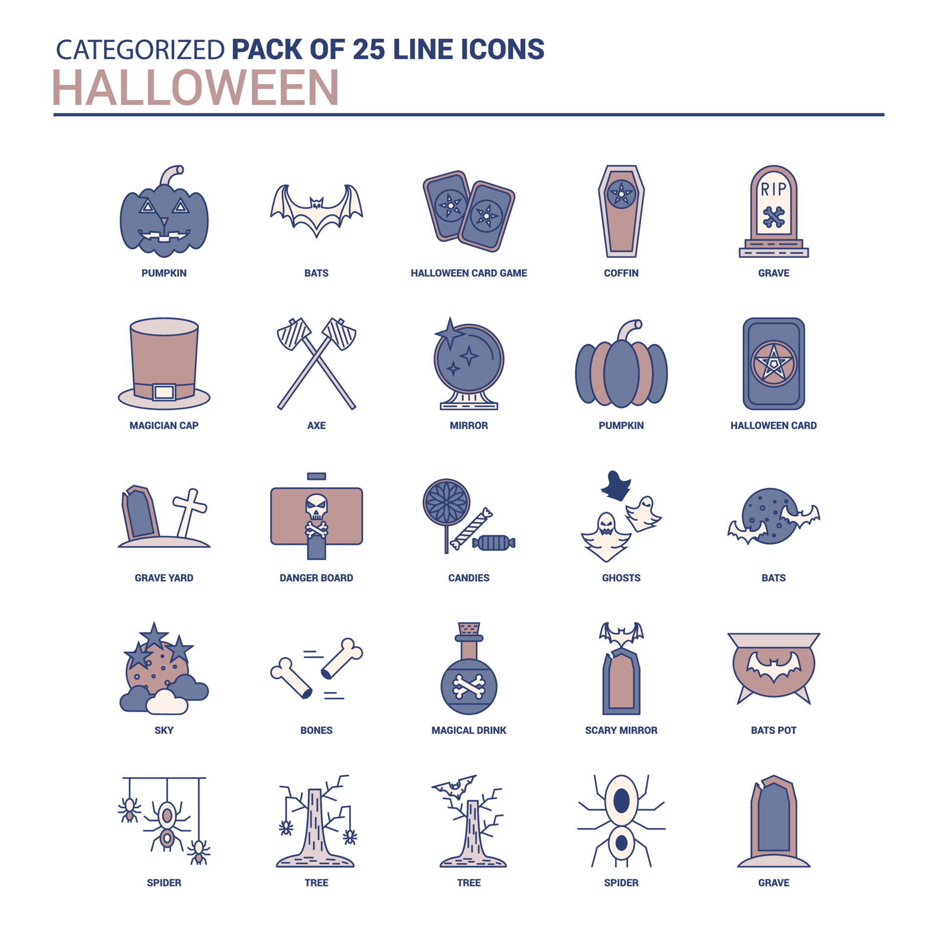 Vintage Halloween Icon set 25 Flat Line icon set 14290771 Vector Art at ... Vintage Halloween Icon set 25 Flat Line icon set 14290771 Vector Art at ...