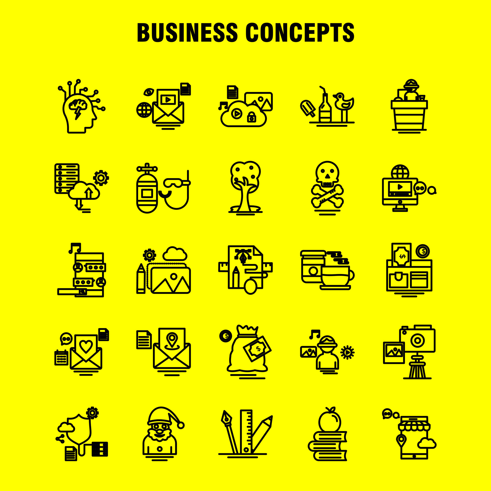 Business Concepts Line Icons Set For Infographics Mobile Uxui Kit And