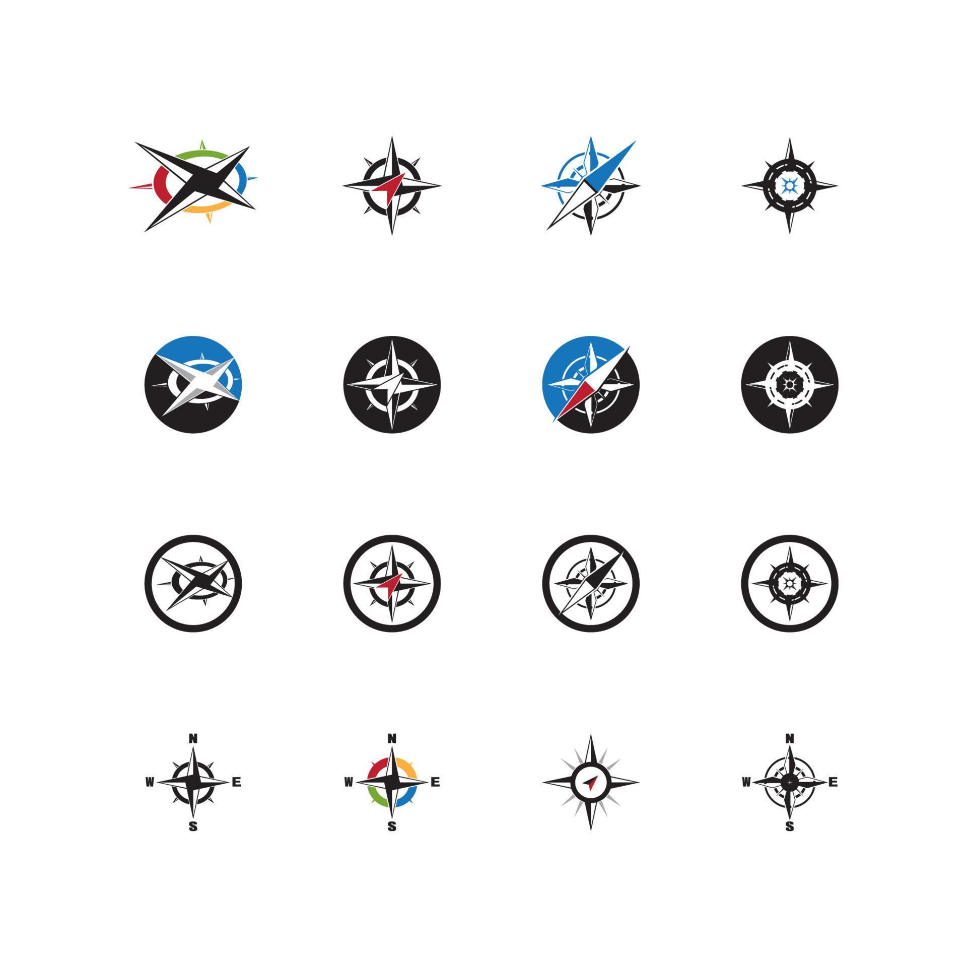 Compass Icon And Symbol Vector Template 14295099 Vector Art At Vecteezy