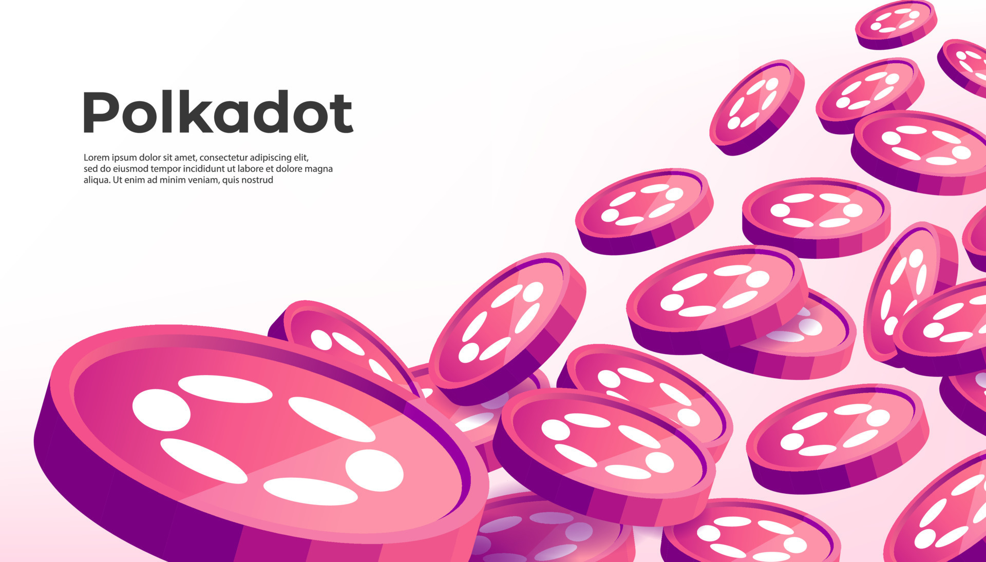 Polkadot DOT cryptocurrency concept banner background. 14295436 Vector Art at Vecteezy