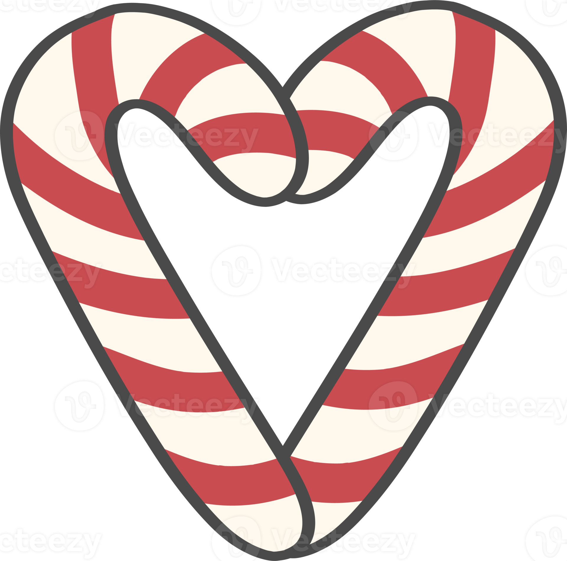 Cute Christmas Candy Cane Decoration Cartoon Doodle Hand Drawing