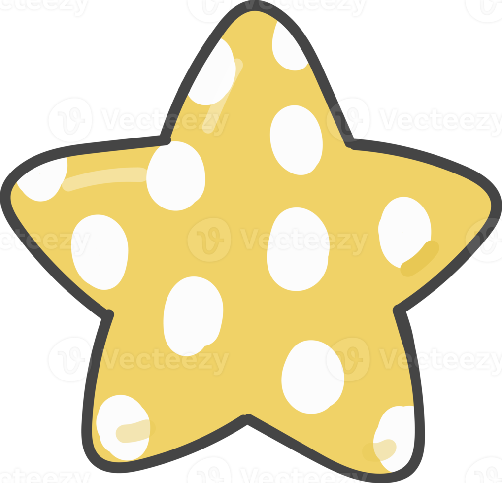cute polka dot yellow star cartoon doodle hand drawn 14295957 PNG