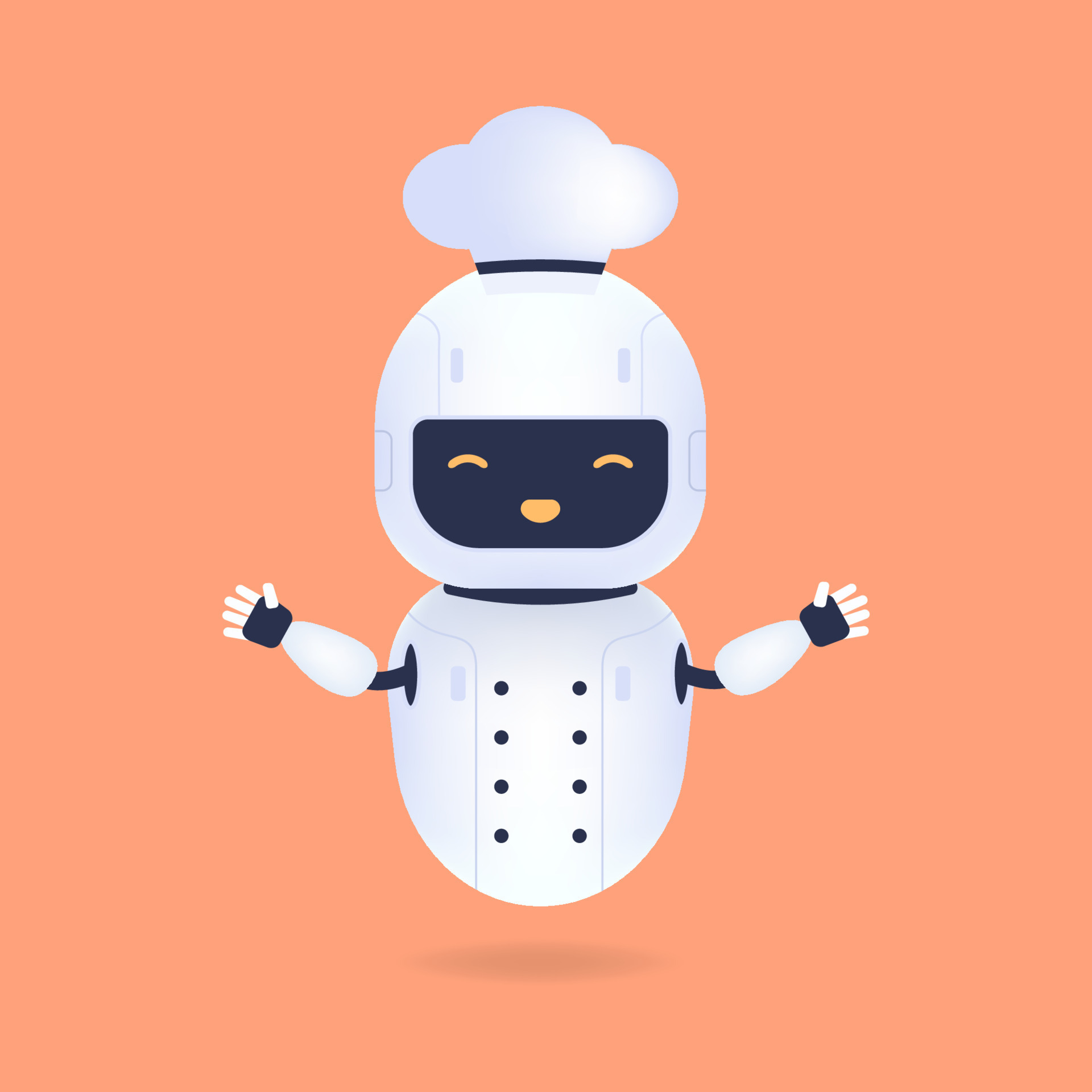 White friendly chef robot. Cooking Robot Artificial Intelligence ... White friendly chef robot. Cooking Robot Artificial Intelligence ...