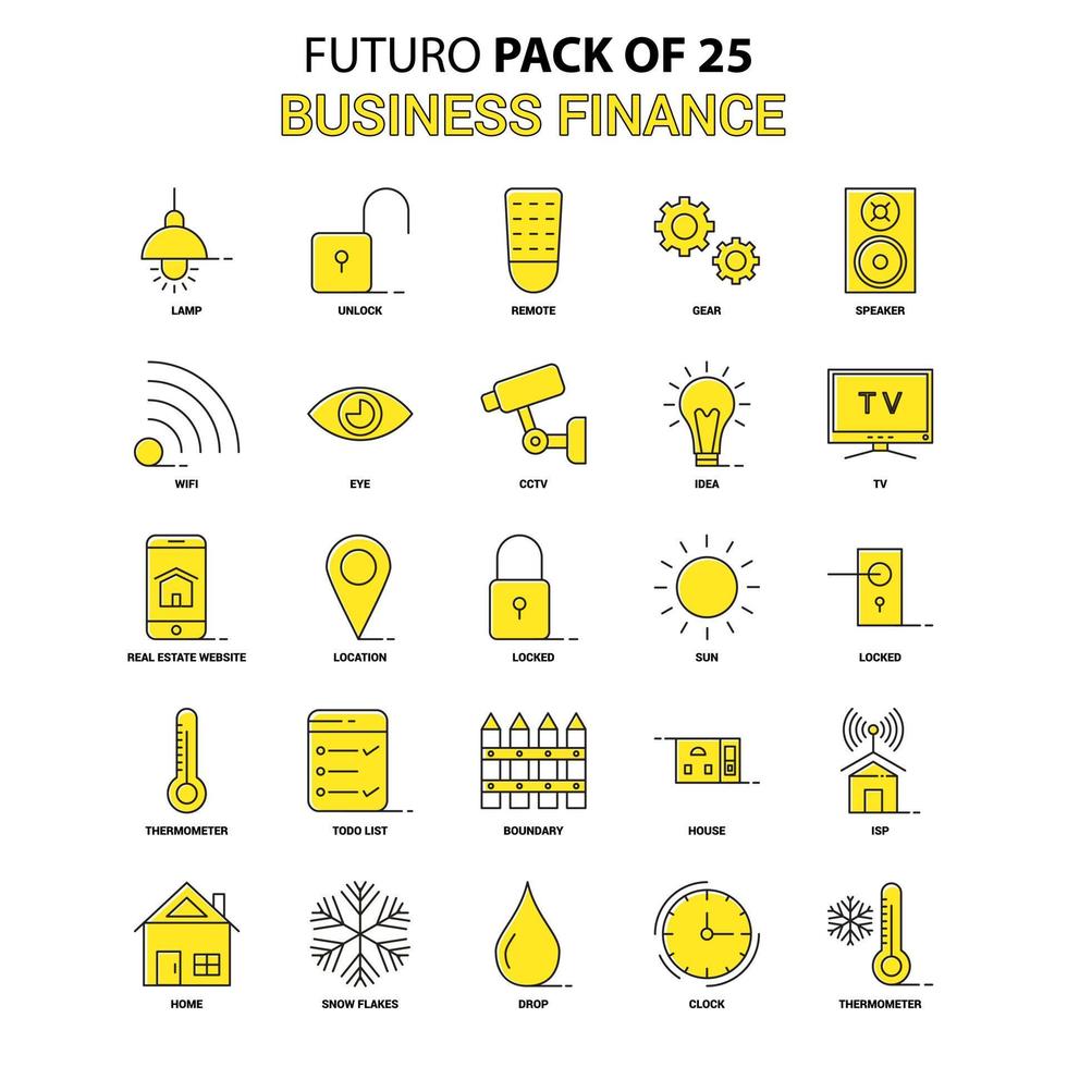 Business Finance Icon Set Yellow Futuro Latest Design icon Pack ...
