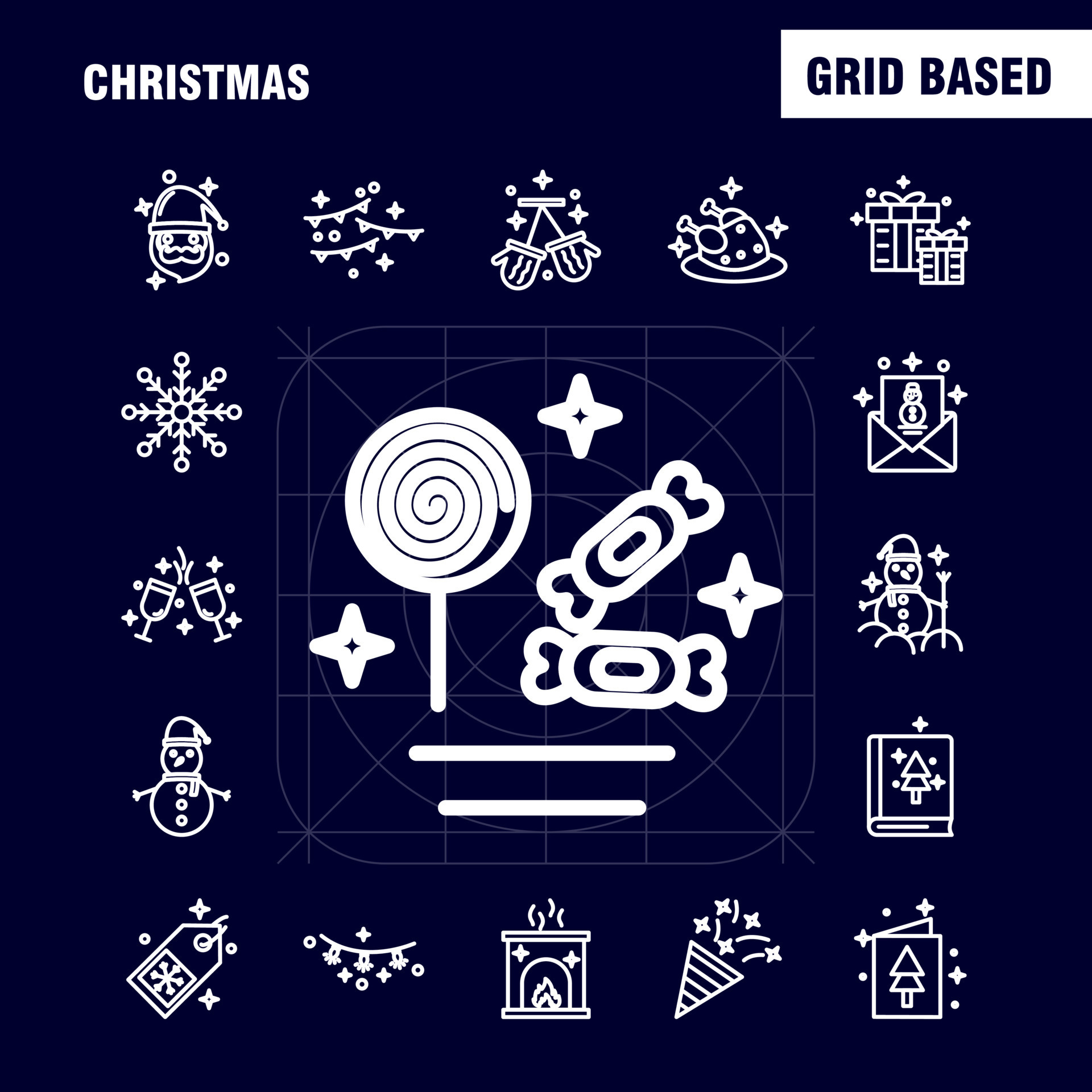 Christmas Line Icons Set For Infographics Mobile Uxui Kit And Print