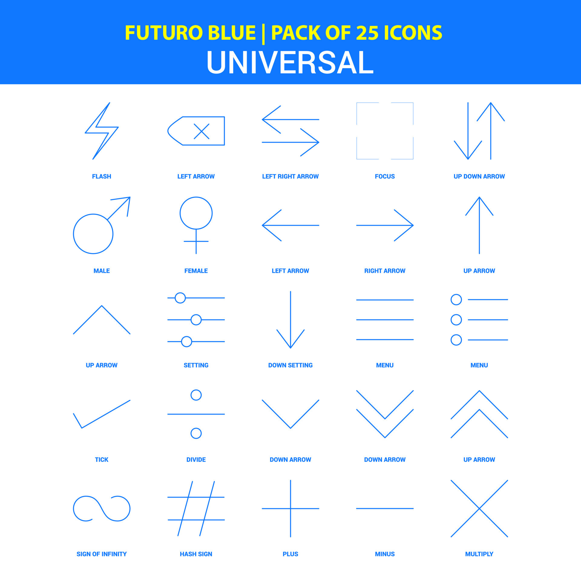 Universal Icons Futuro Blue 25 Icon pack 14298696 Vector Art at Vecteezy