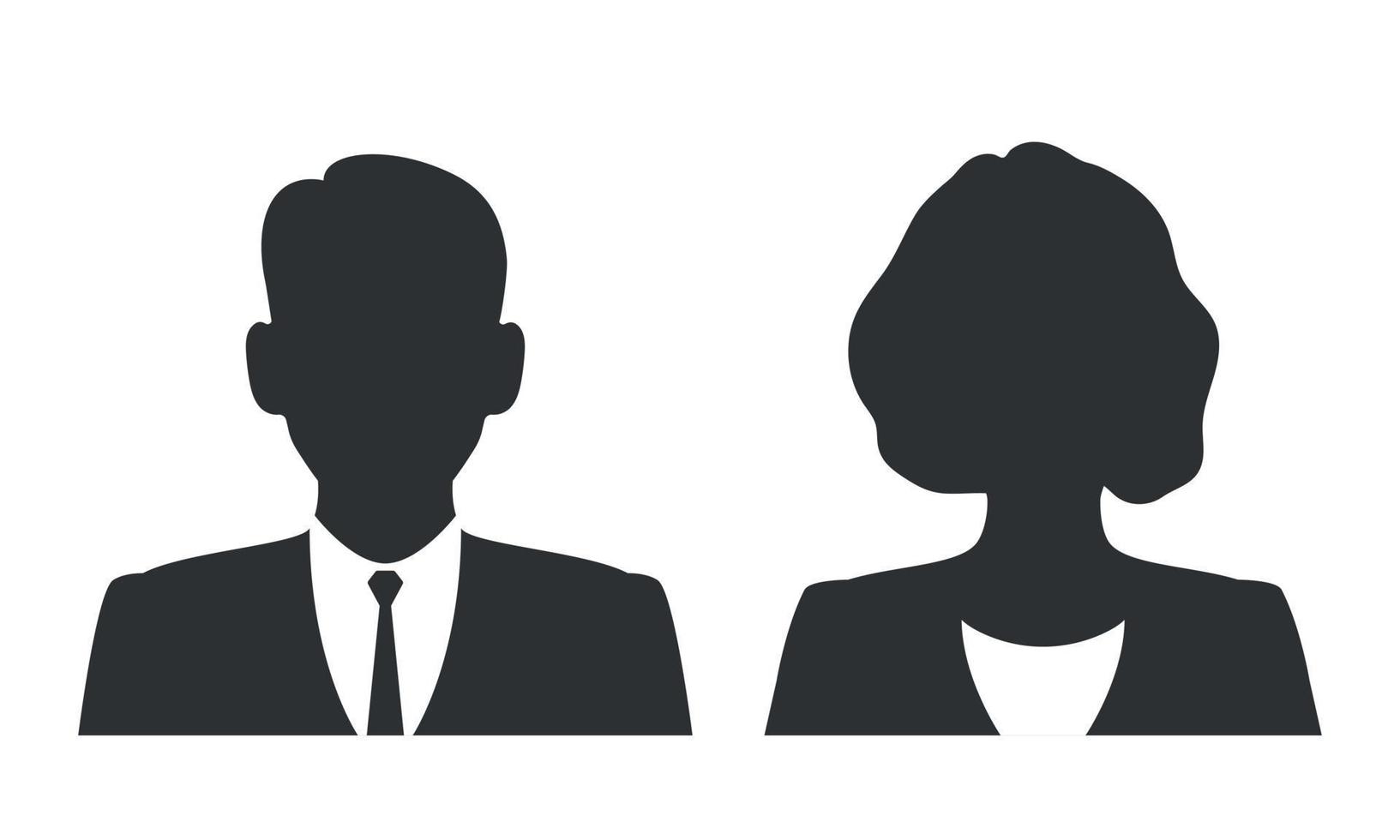 Man And Woman Silhouette Business People Couple Partner Or Teamwork