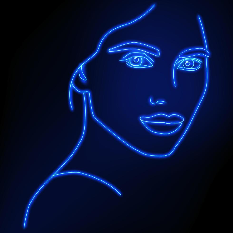 Neon Silhouette Of A Girl Vector Illustration 14300338 Vector Art At Vecteezy