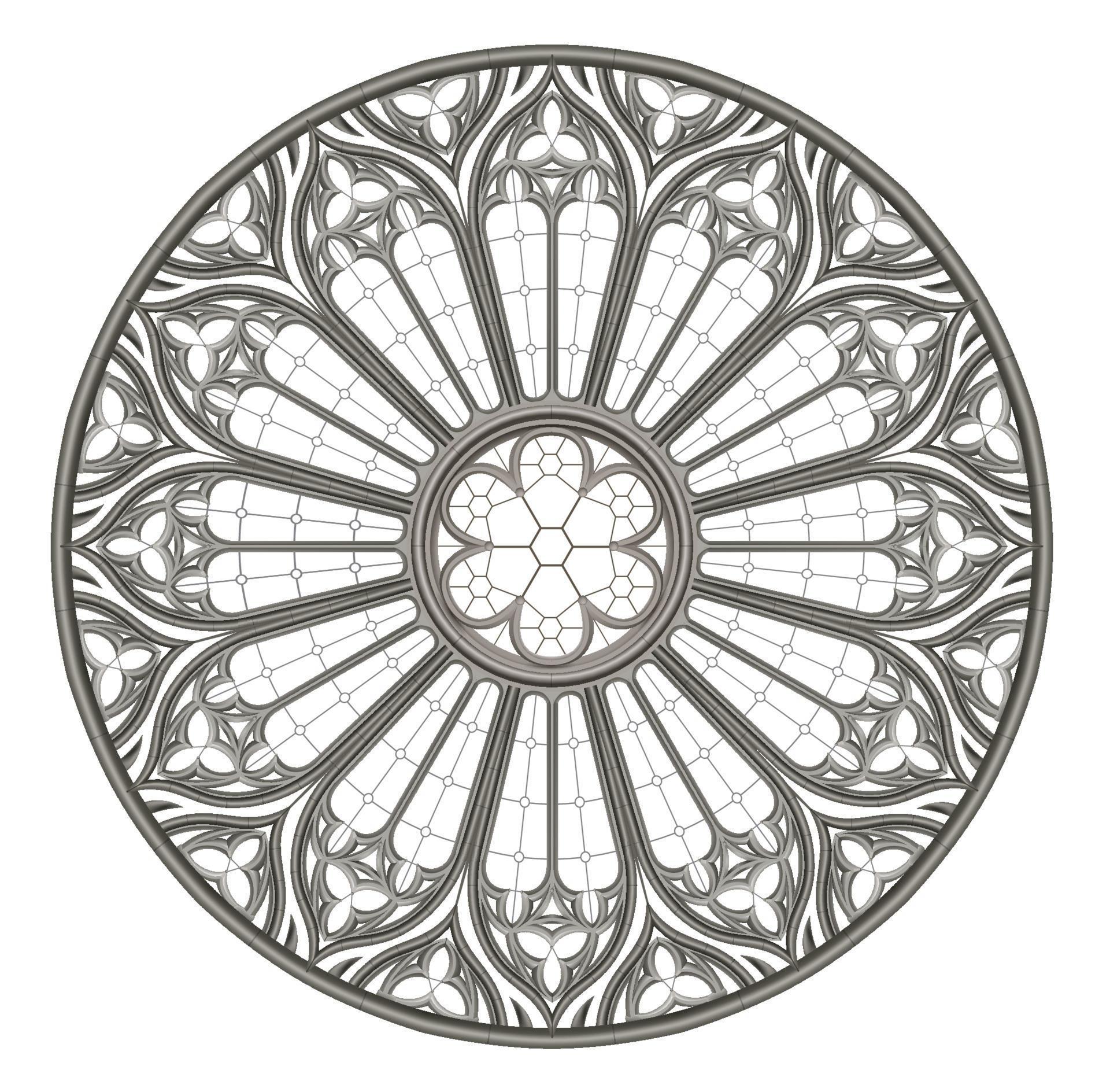 Medieval Gothic Stained Glass Round Window Texture 14300685 Vector Art