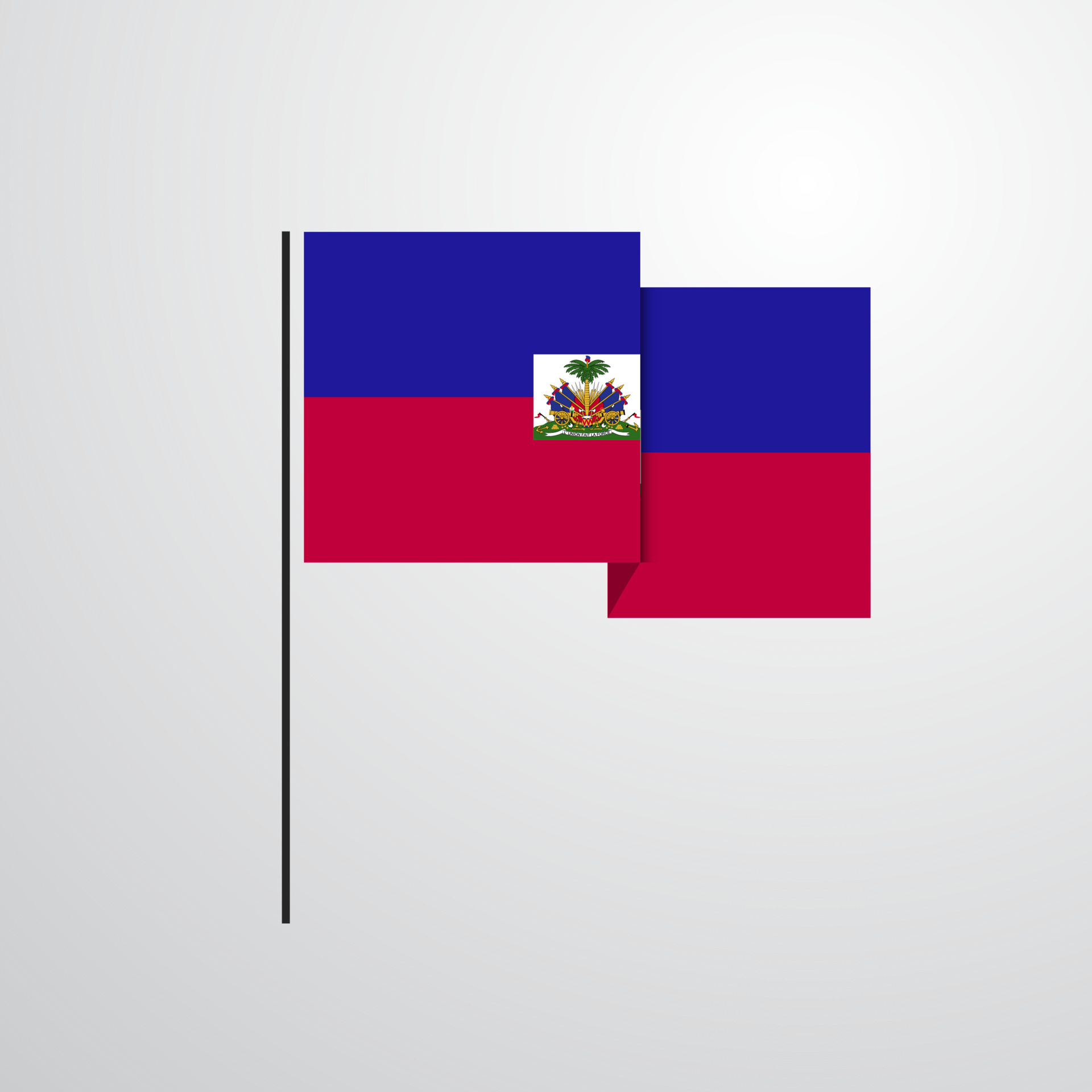 Haiti Waving Flag Design Vector 14300875 Vector Art At Vecteezy