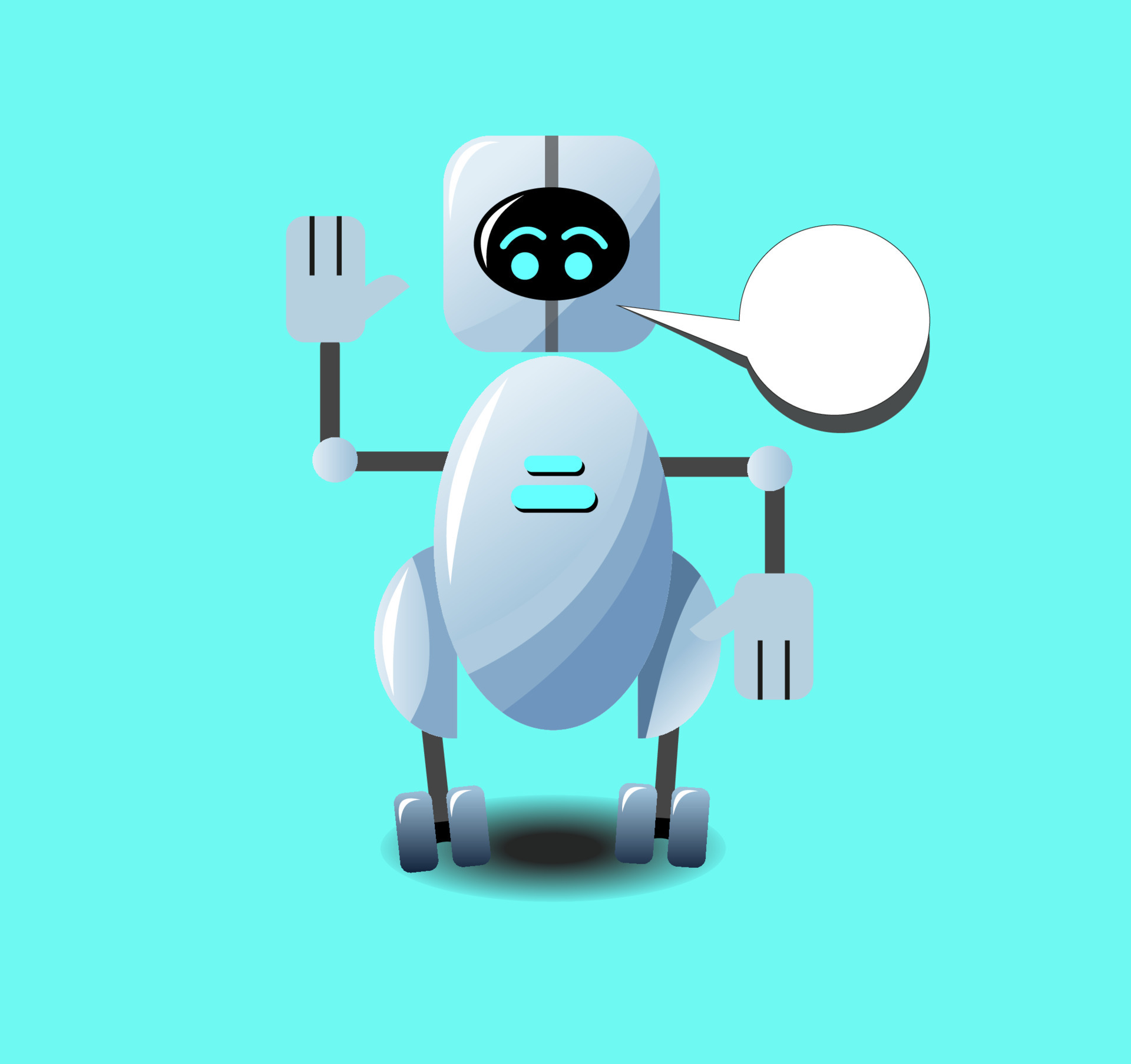 Cute Chat Bot With A Dialogue Bubble Isolated Greeting And Helping Robot Virtual Support