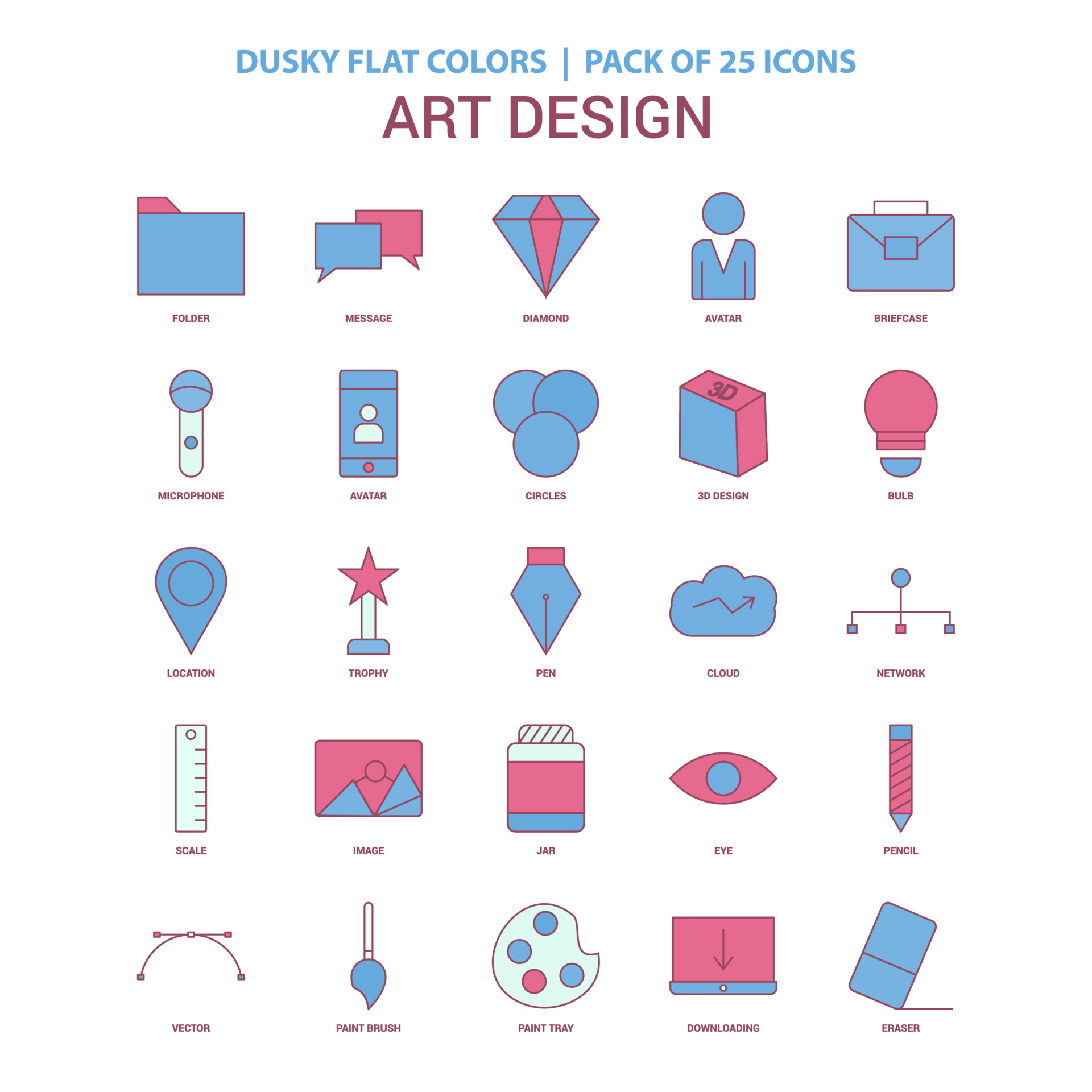 Art and Design icon Dusky Flat color Vintage 25 Icon Pack 14305030 ...