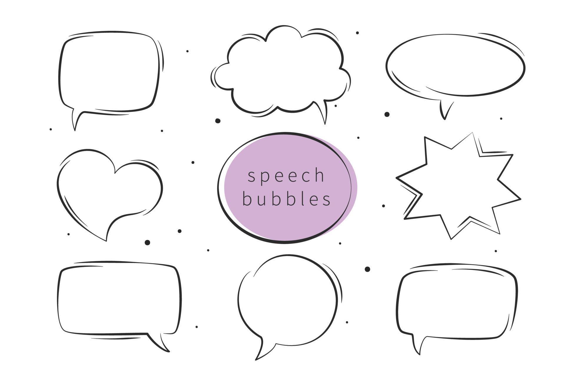 Speech bubbles different shapes for text, chat, message element. Vector ...