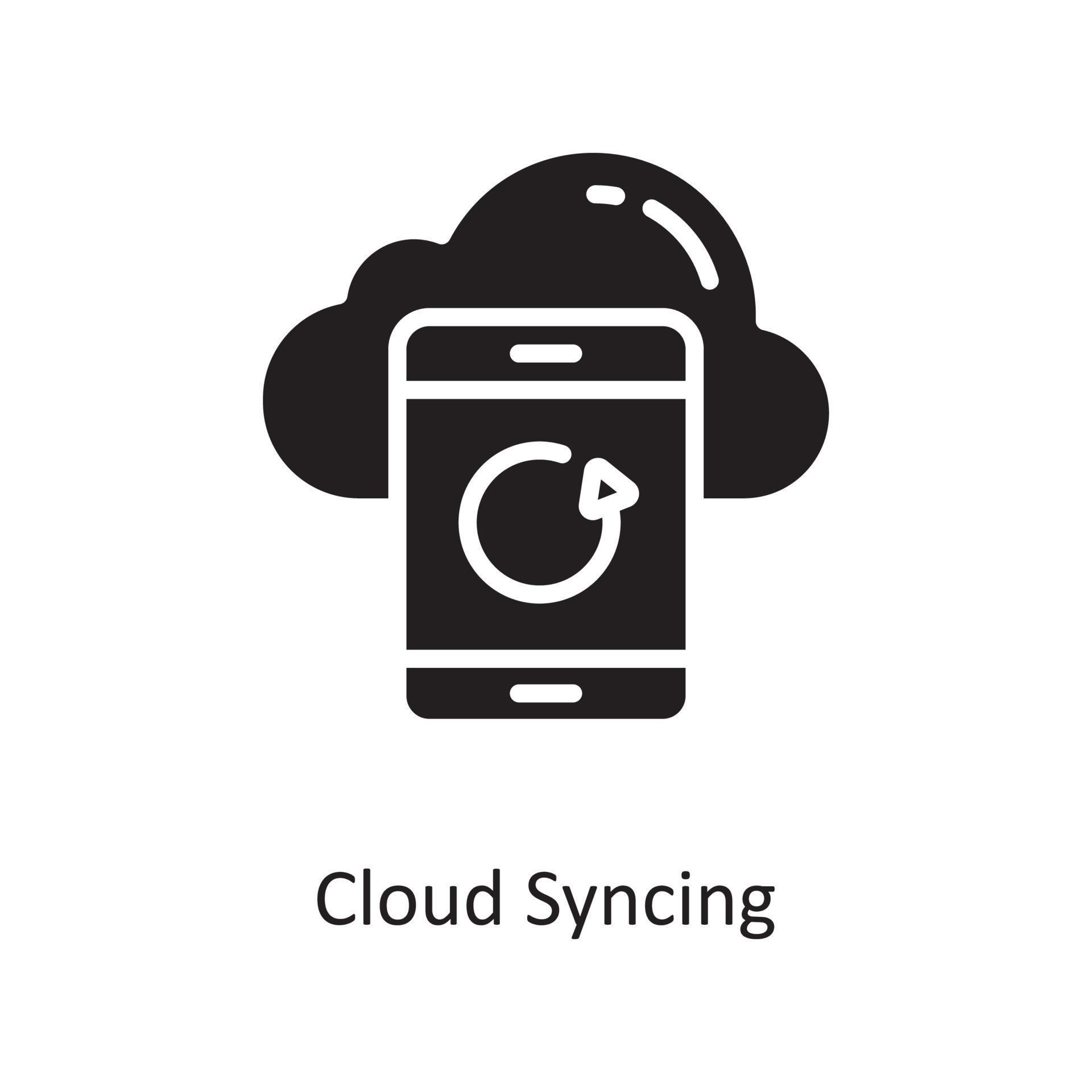 Cloud Syncing Vector Solid Icon Design Illustration Cloud Computing Symbol On White Background