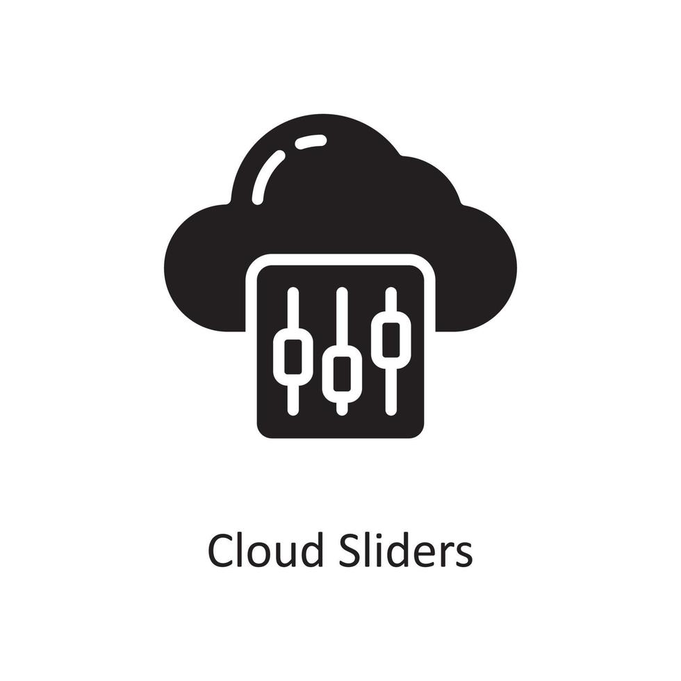 Cloud Sliders Vector Solid Icon Design Illustration Cloud Computing