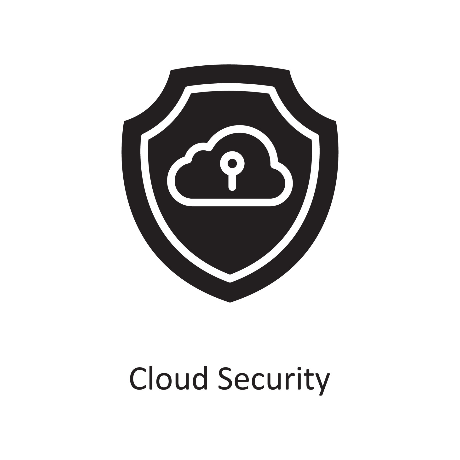 ilustración de diseño de icono sólido de vector de seguridad en la nube. símbolo de computación ...