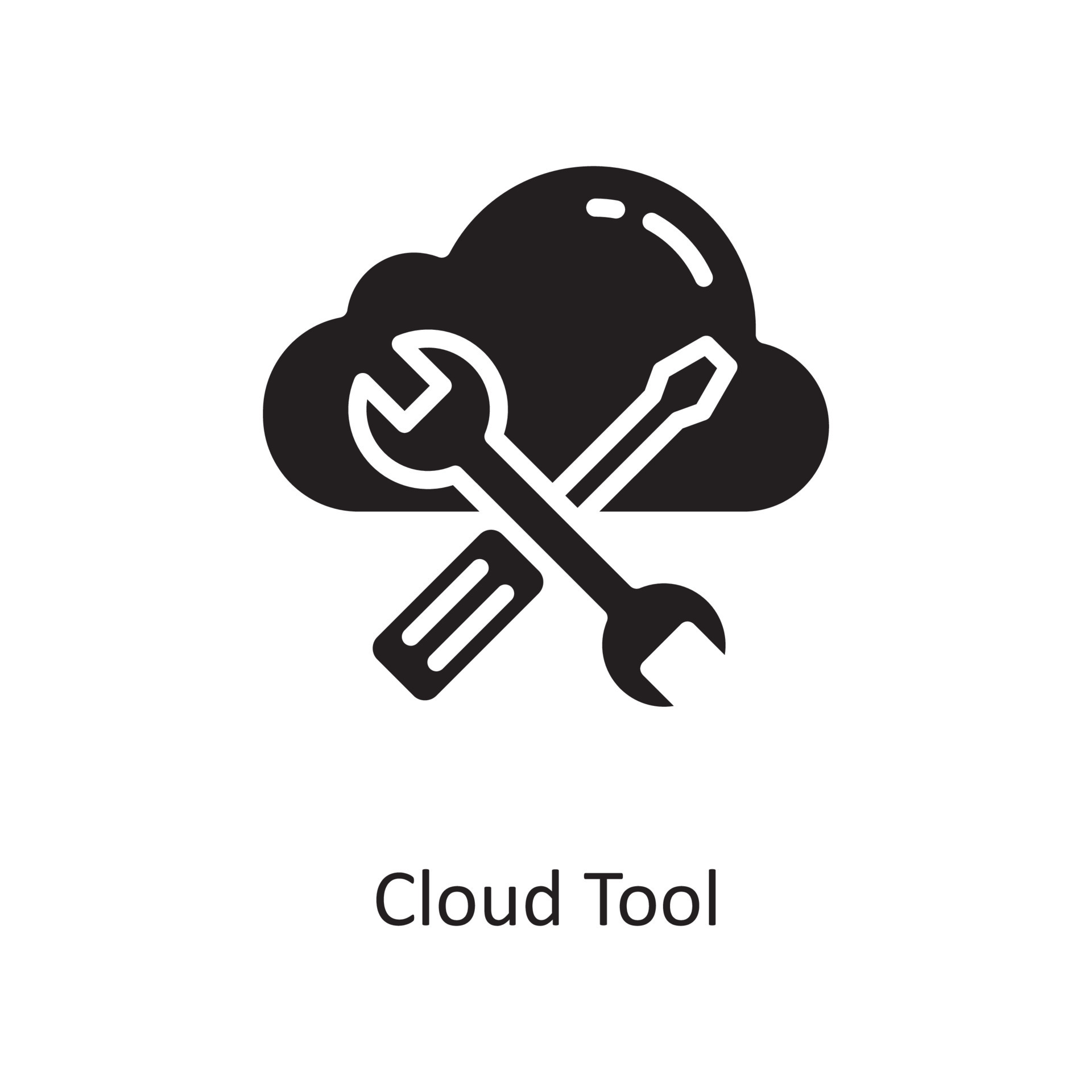 Cloud Tool Vector Solid Icon Design Illustration Cloud Computing