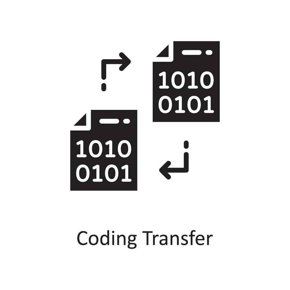 Coding Transfer Vector Solid Icon Design illustration. Cloud Computing ...