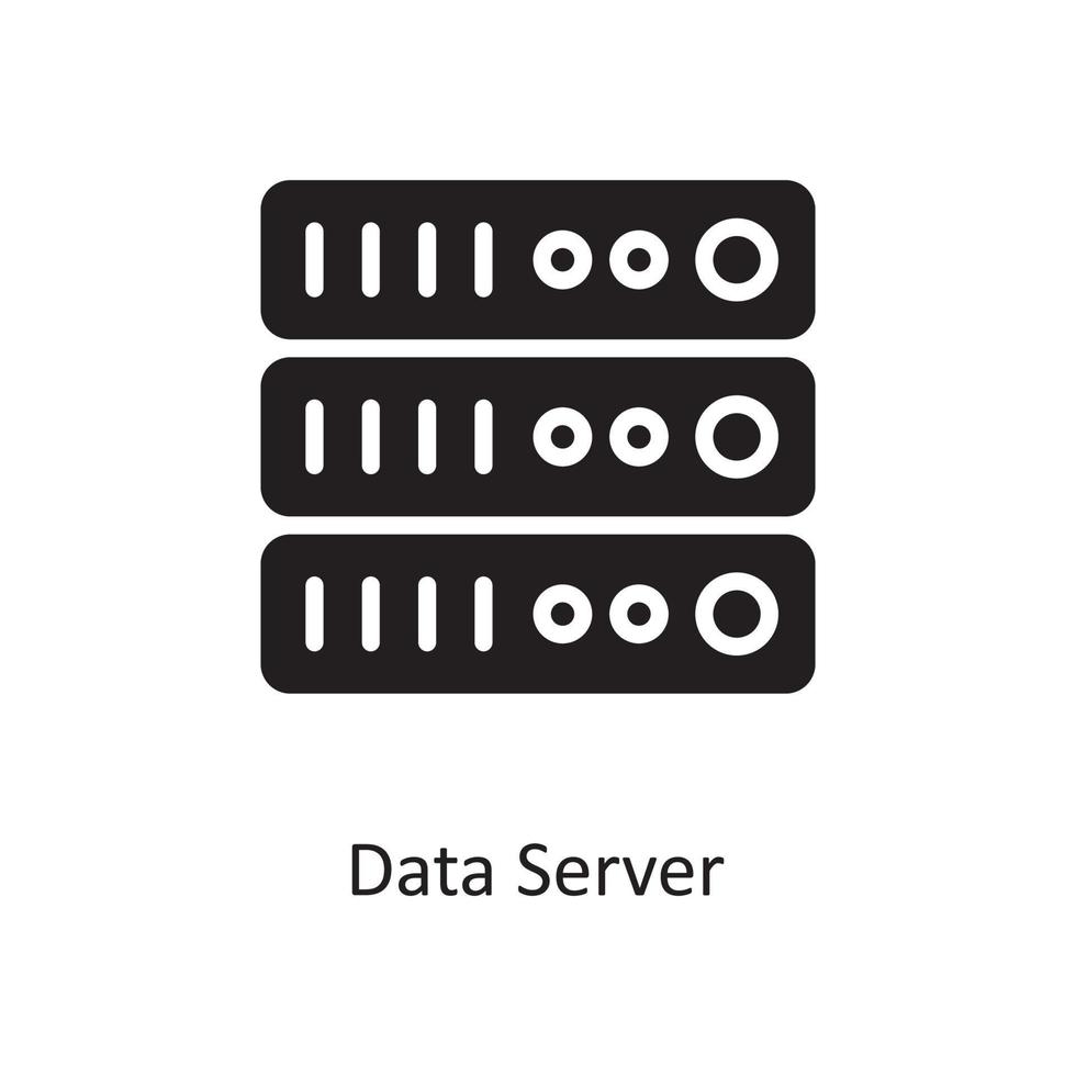 Data Server Vector Solid Icon Design illustration. Cloud Computing ...