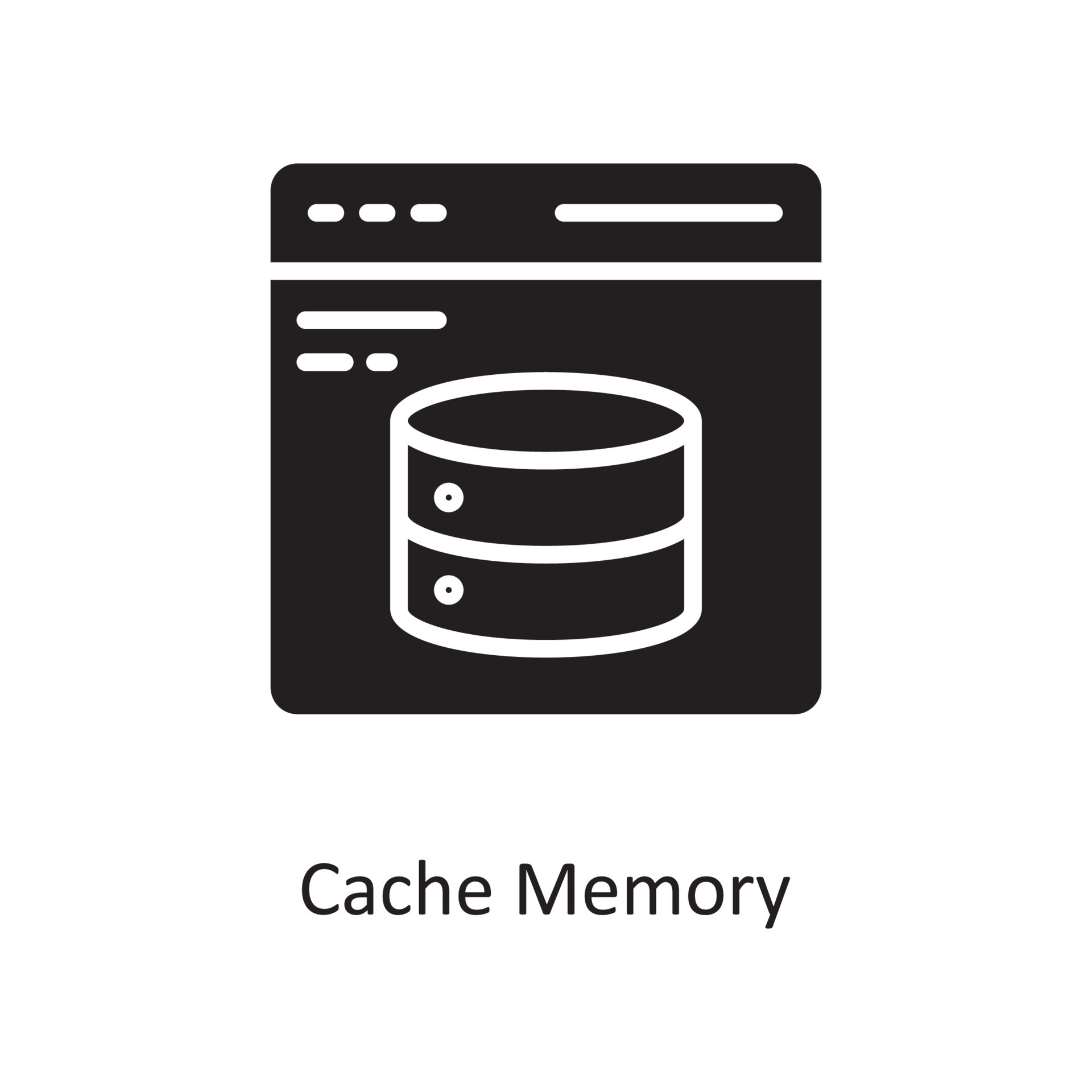 Cache Memory Vector Solid Icon Design illustration. Cloud Computing ... Cache Memory Vector Solid Icon Design illustration. Cloud Computing ...