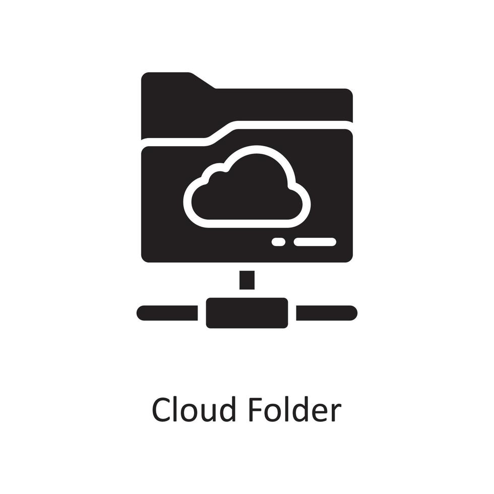 Cloud Folder Vector Solid Icon Design illustration. Cloud Computing ...