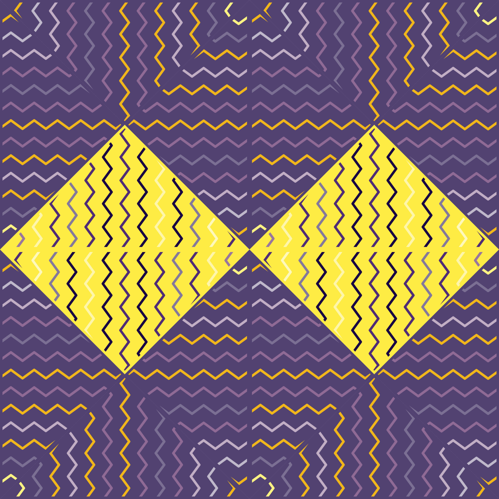 Hand Drawn Wavy Seamless Pattern Abstract Zig Zag Lines Mosaic