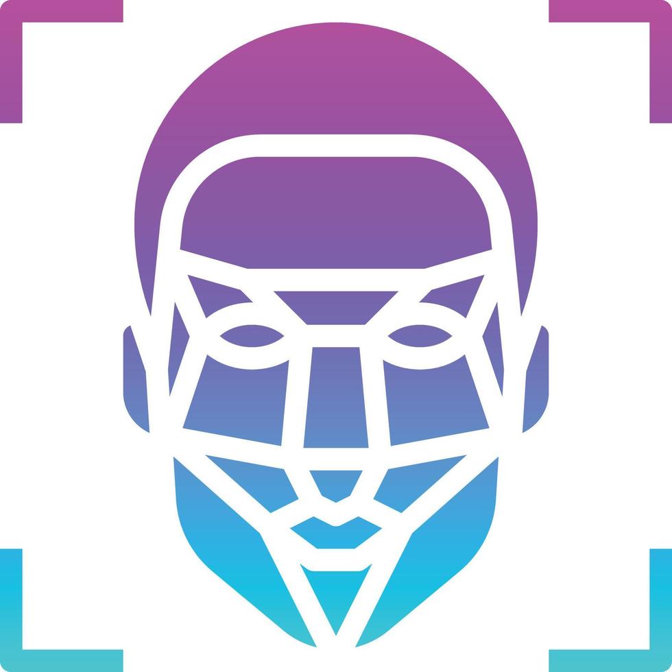 facial recognition scan ai artificial intelligence - solid gradient ...