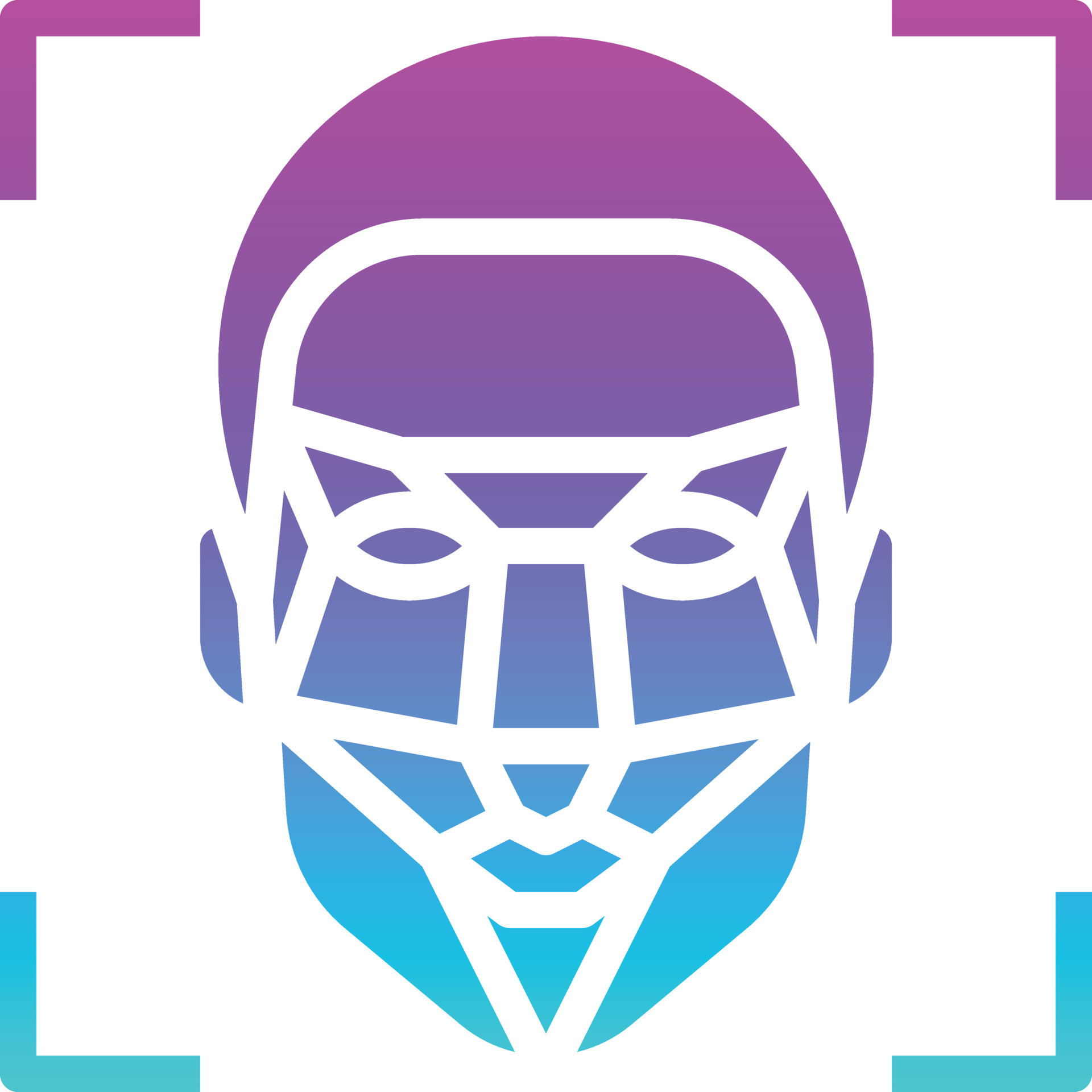 Facial Recognition Scan Ai Artificial Intelligence Solid Gradient