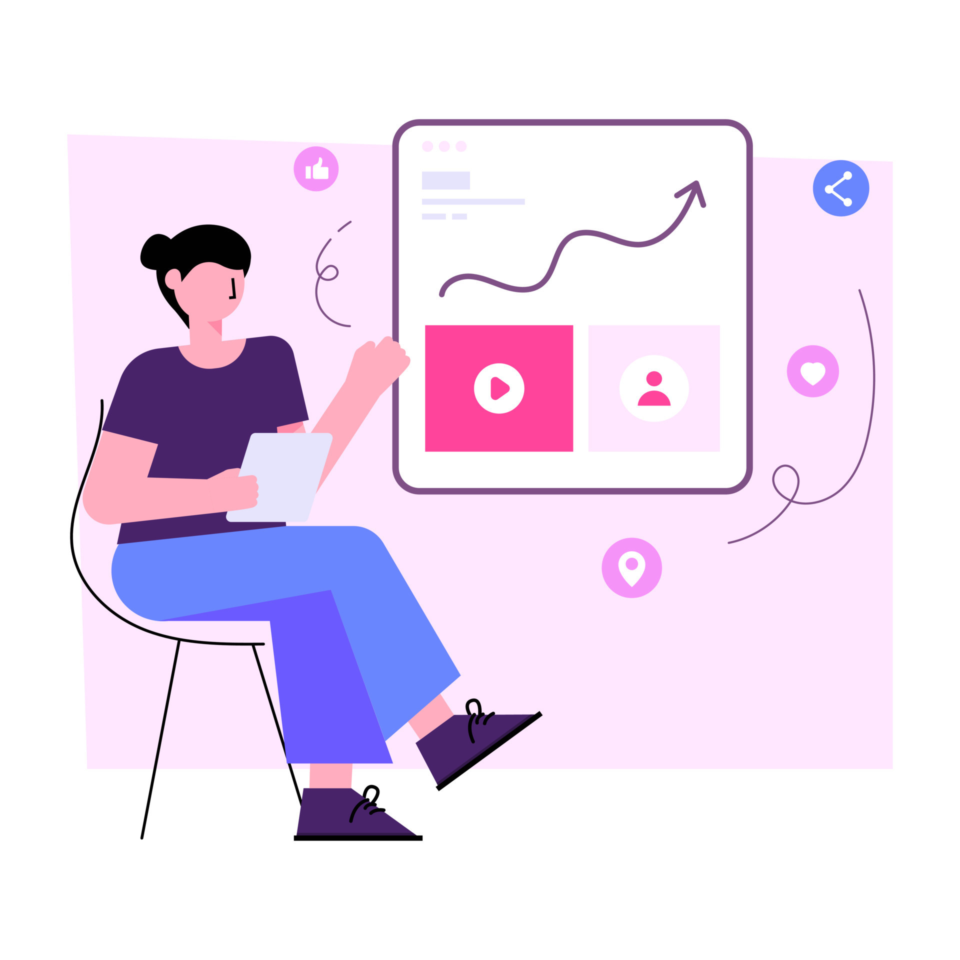 Modern design illustration of video post 14312886 Vector Art at Vecteezy