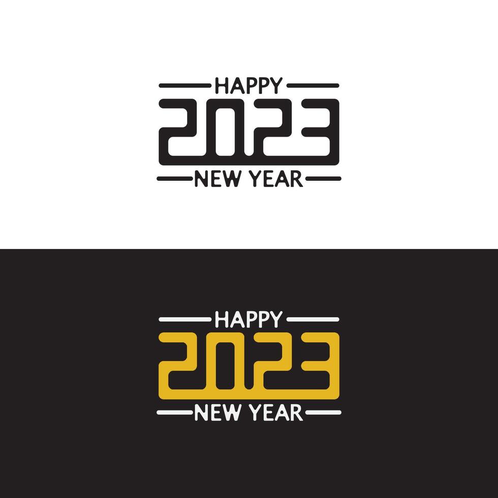 Happy New Year 2023 Text Design Brochure Design Template Card Banner