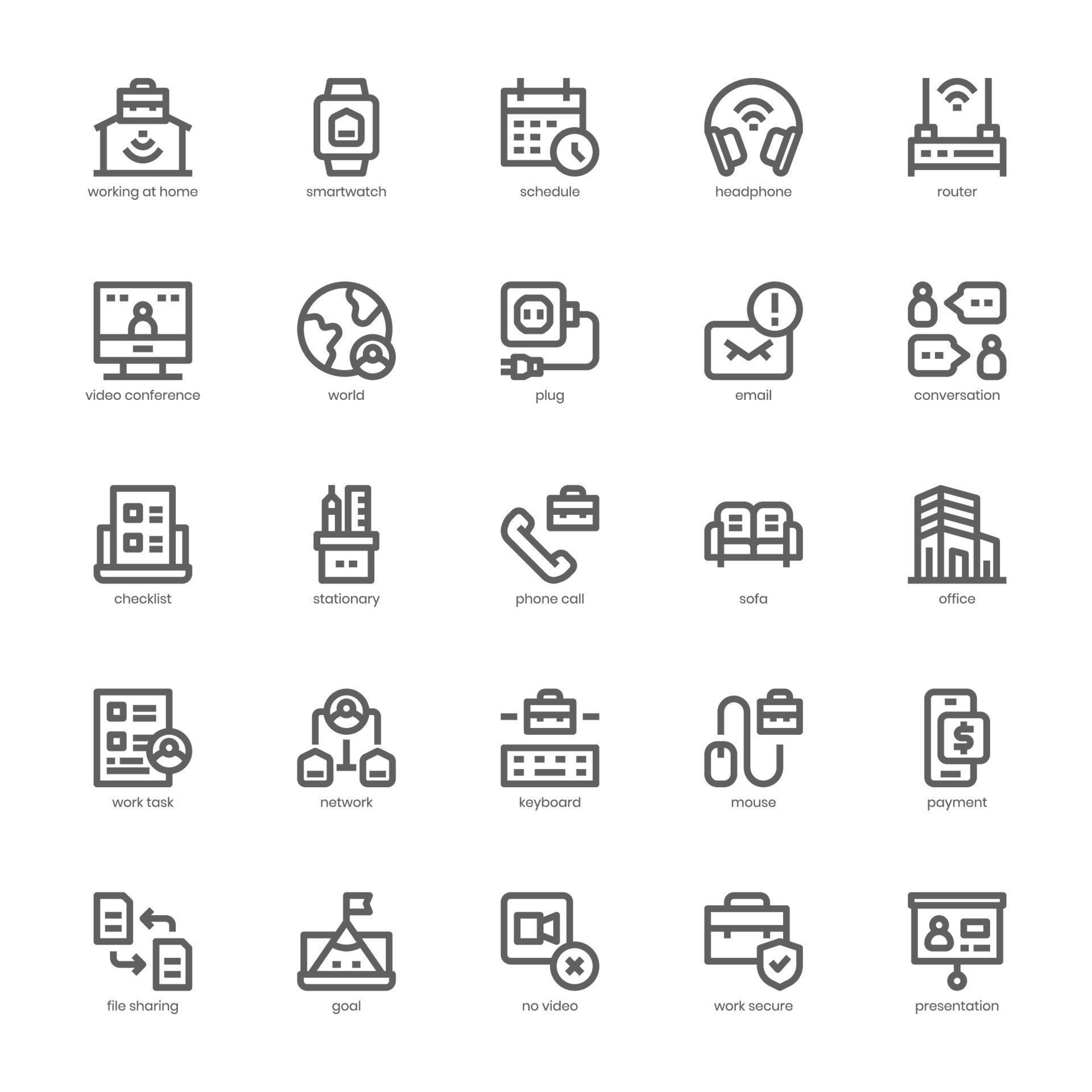 Remote Working icon pack for your website, mobile, presentation, and ...