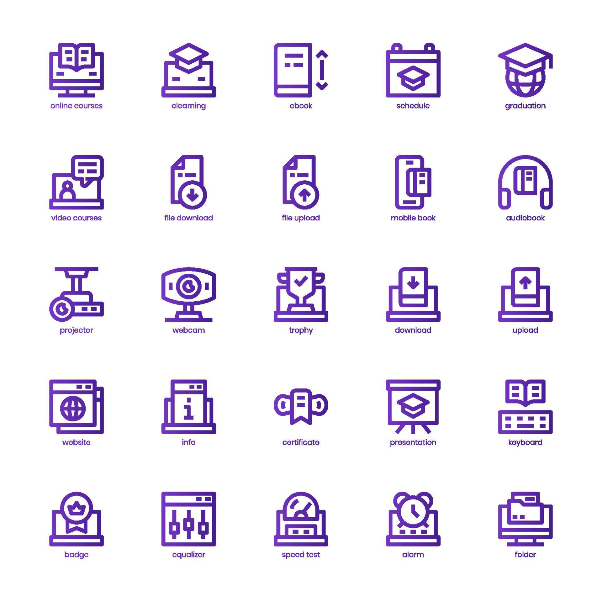 Online Courses icon pack for your website, mobile, presentation, and ...